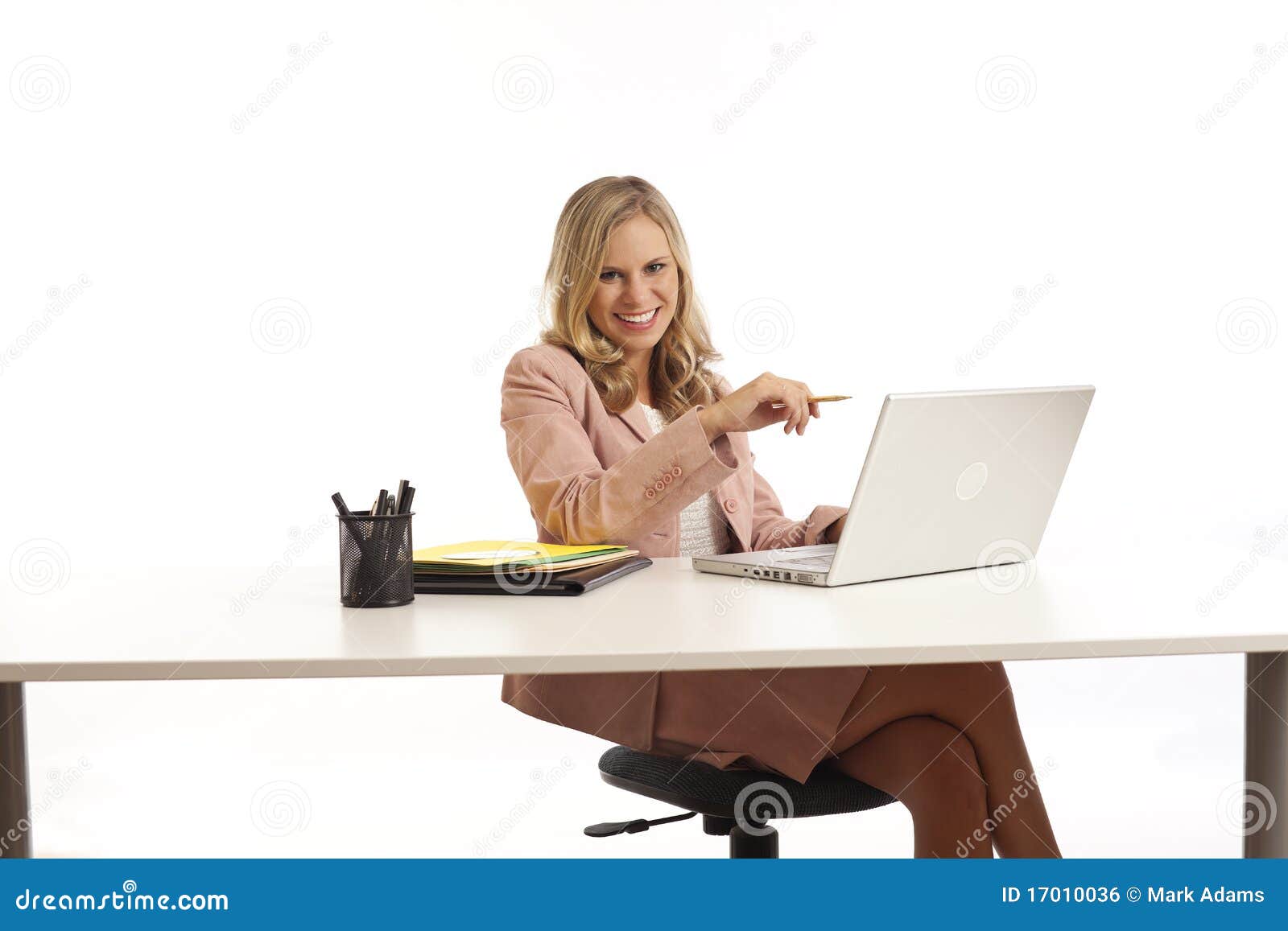 Young Businesswoman at Desk Stock Photo - Image of company, adult: 17010036