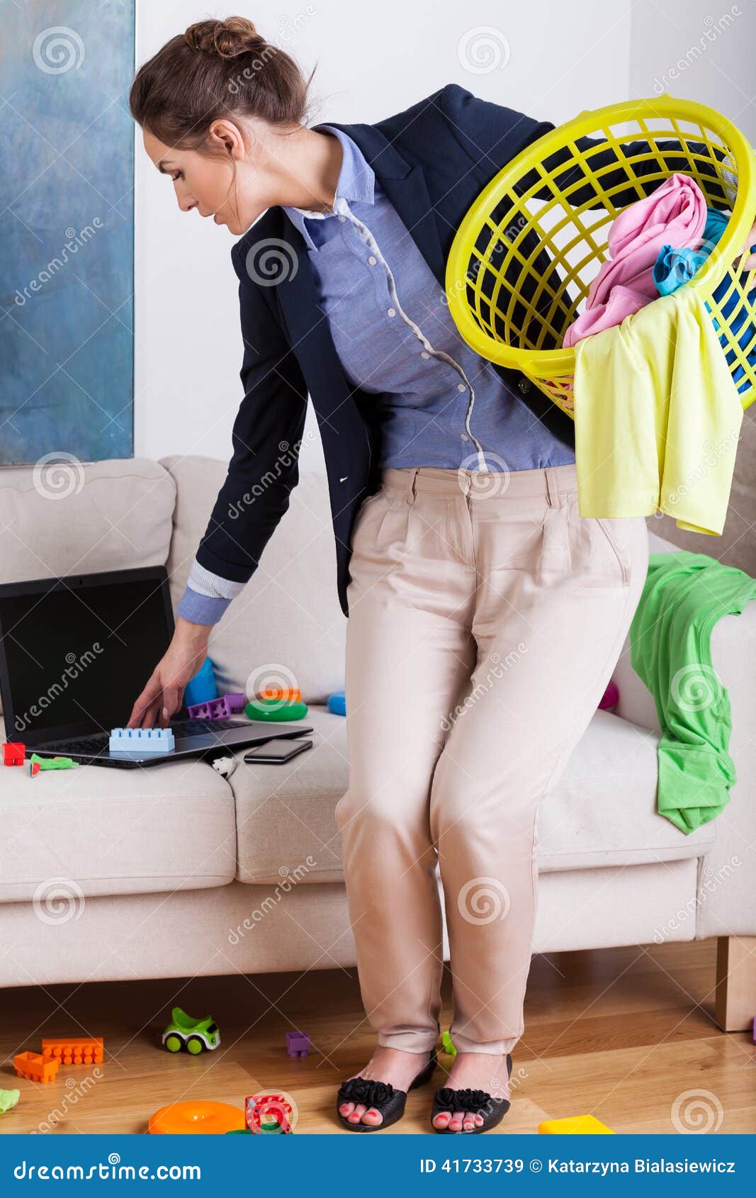 Young Businesswoman Doing the Housework Stock Image - Image of ...