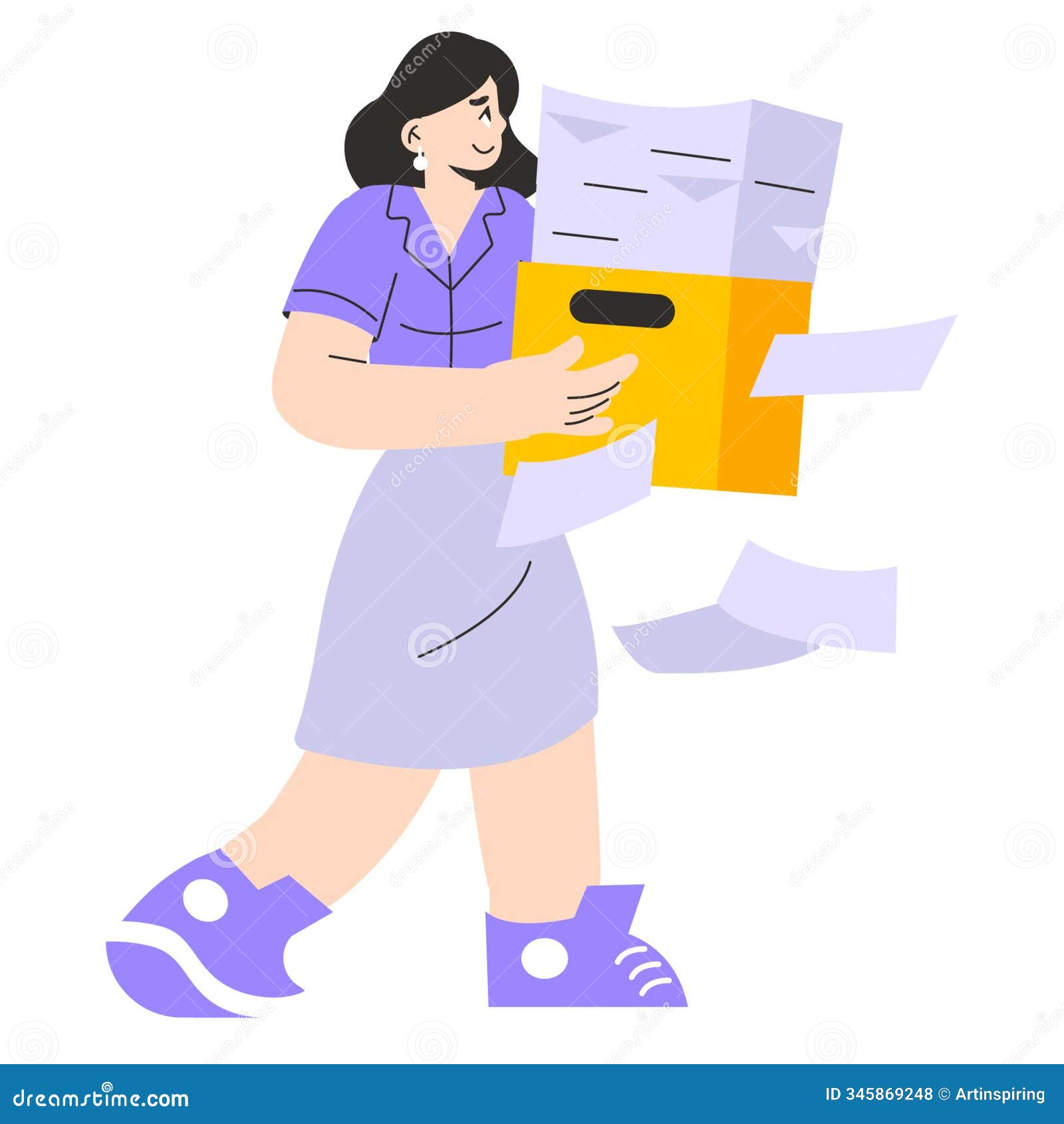 Young Businesswoman. Flat Vector Illustration Stock Illustration ...