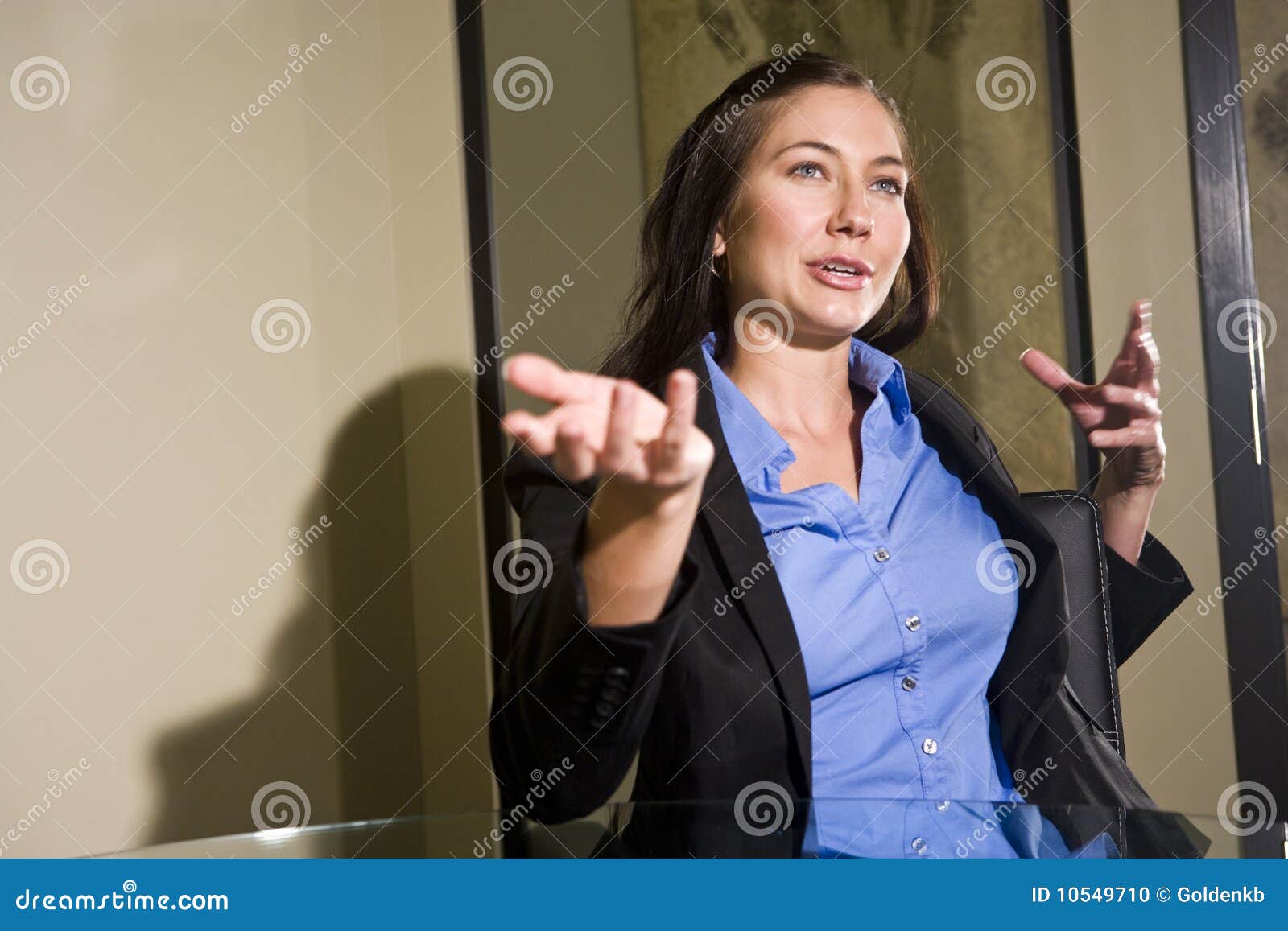 Young Businesswoman Gesturing Stock Photo - Image of business, female ...