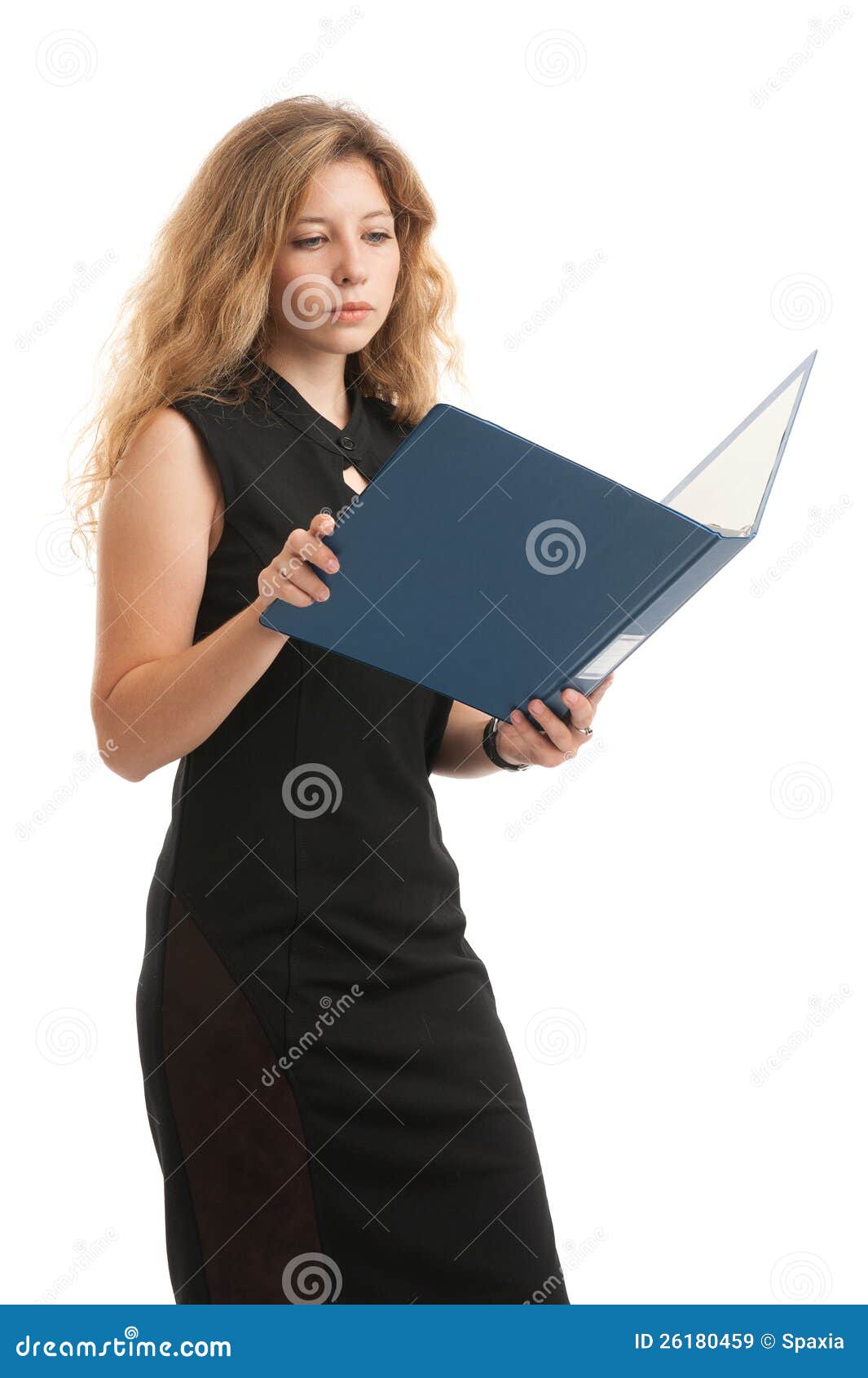 Young Businesswoman Holding File Stock Image - Image of white, hair ...