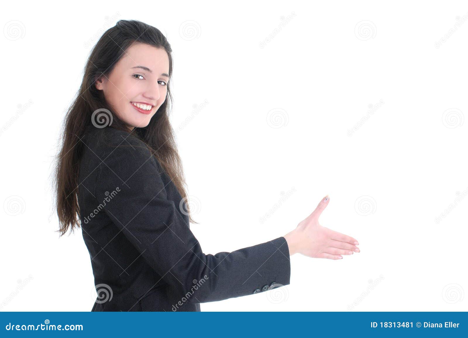 Young Businesswoman Offering Hand Stock Image - Image of gesture ...