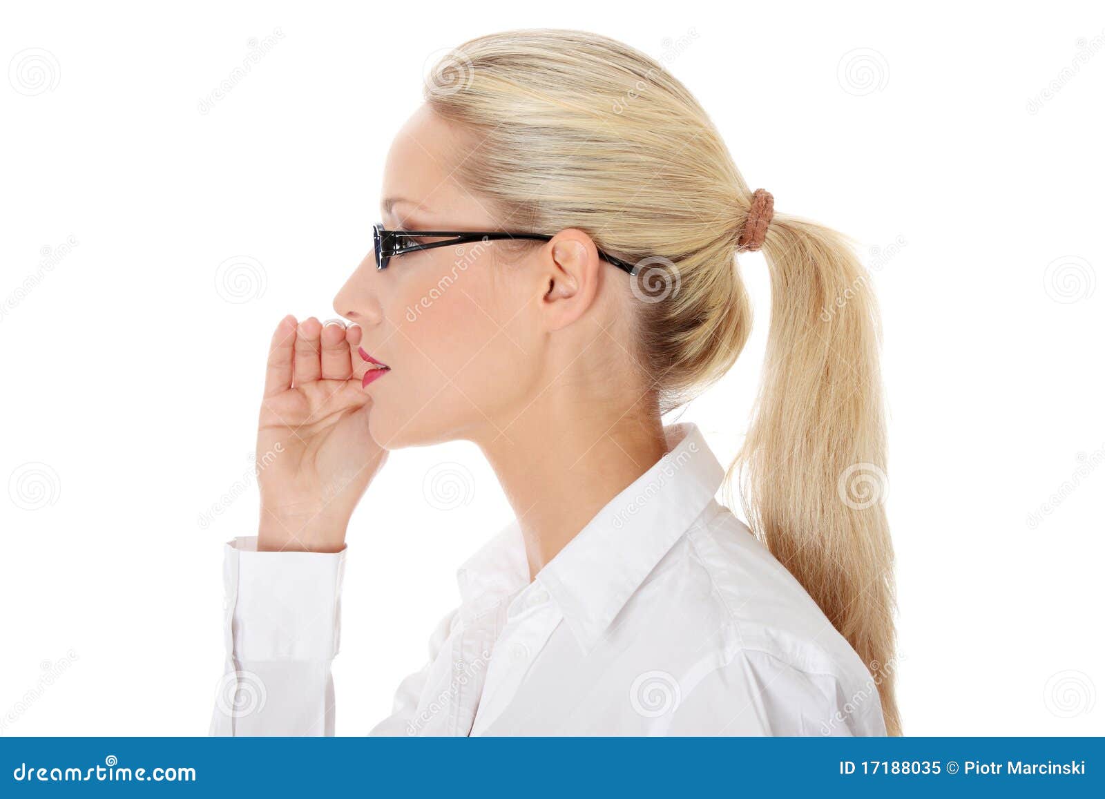 Young Businesswoman Talking Gossip Stock Image - Image of female ...