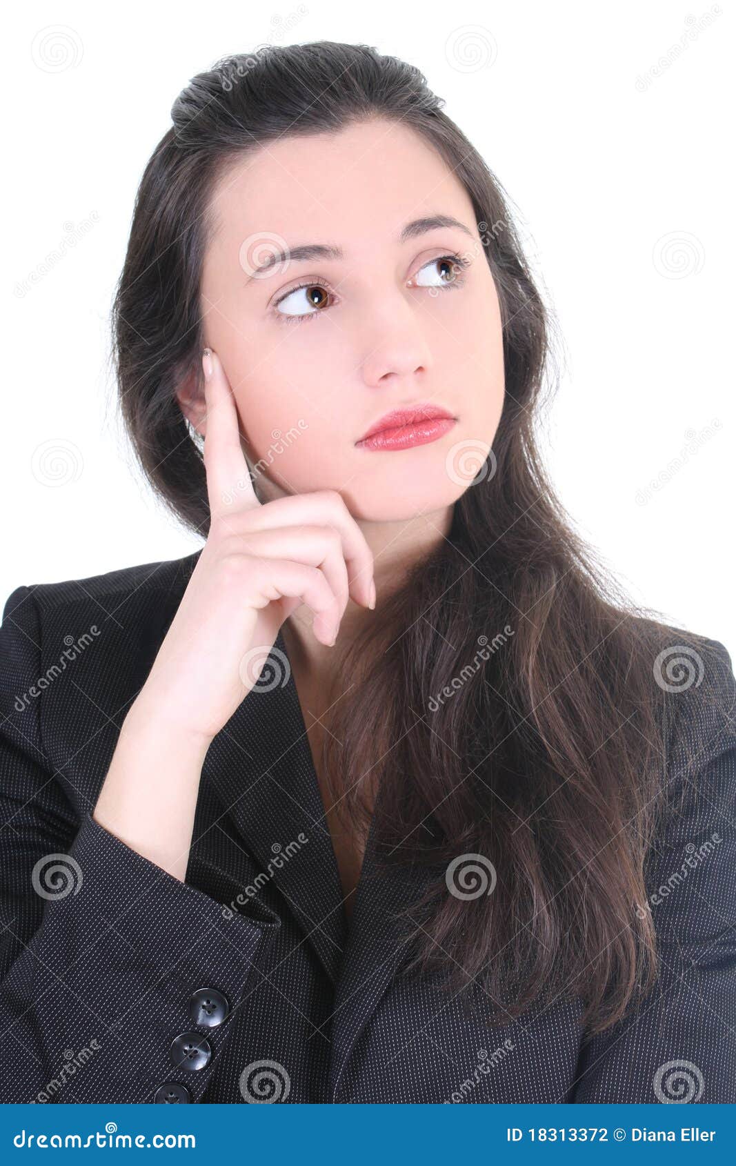 Young Businesswoman Thinking about Stock Photo - Image of body ...