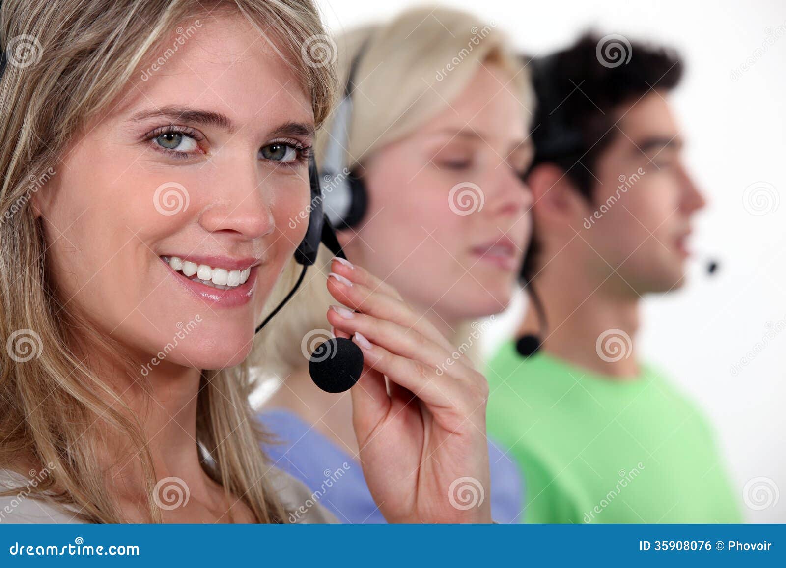 Young call-center workers stock photo. Image of 2530 - 35908076