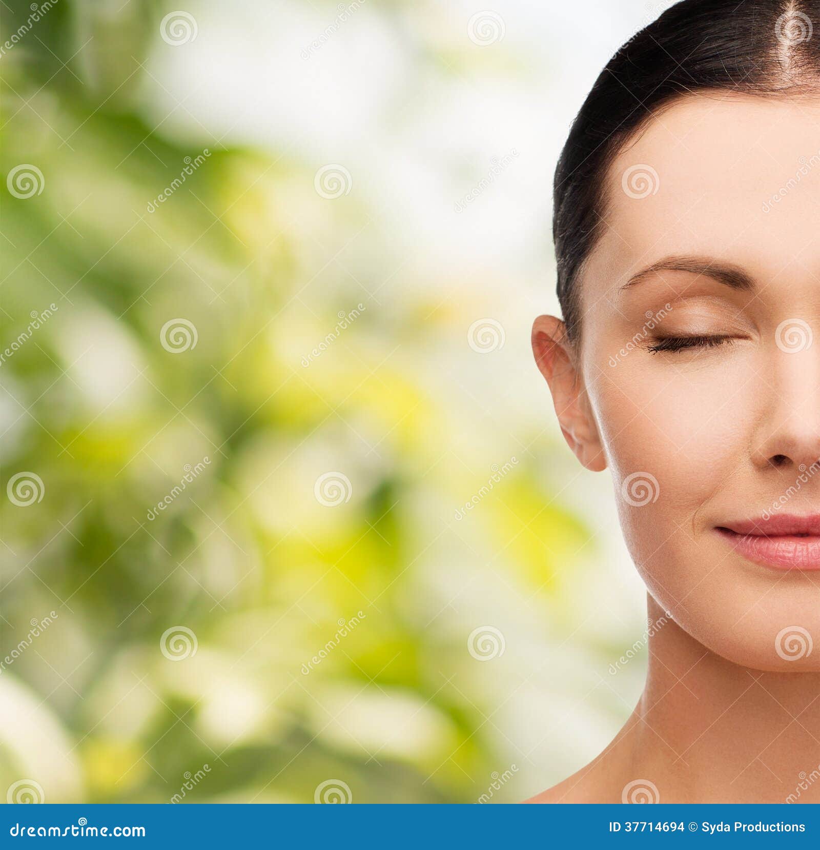 Young Calm Woman with Closed Eyes Stock Photo - Image of people ...