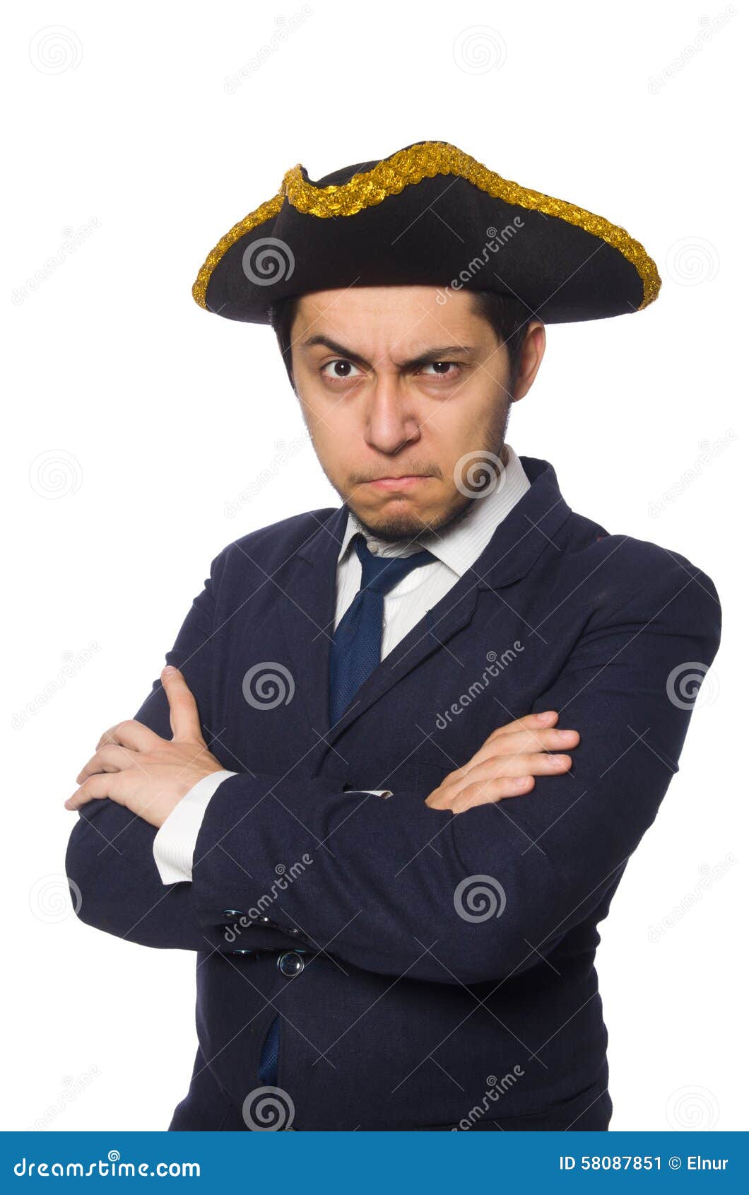 Young Captain Isolated on White Stock Image - Image of model, clothing ...