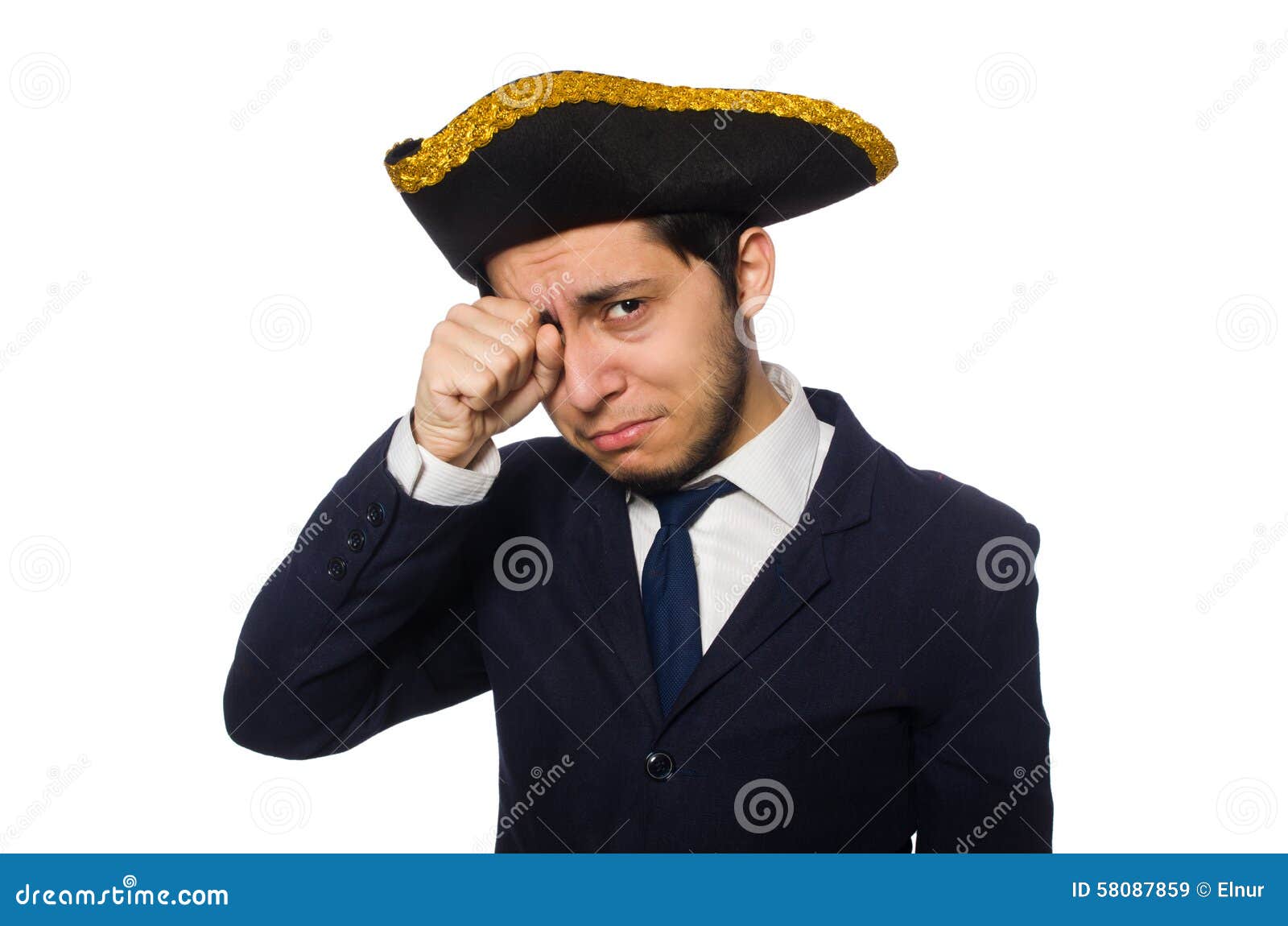 Young Captain Isolated on White Stock Image - Image of piracy, tricorn ...