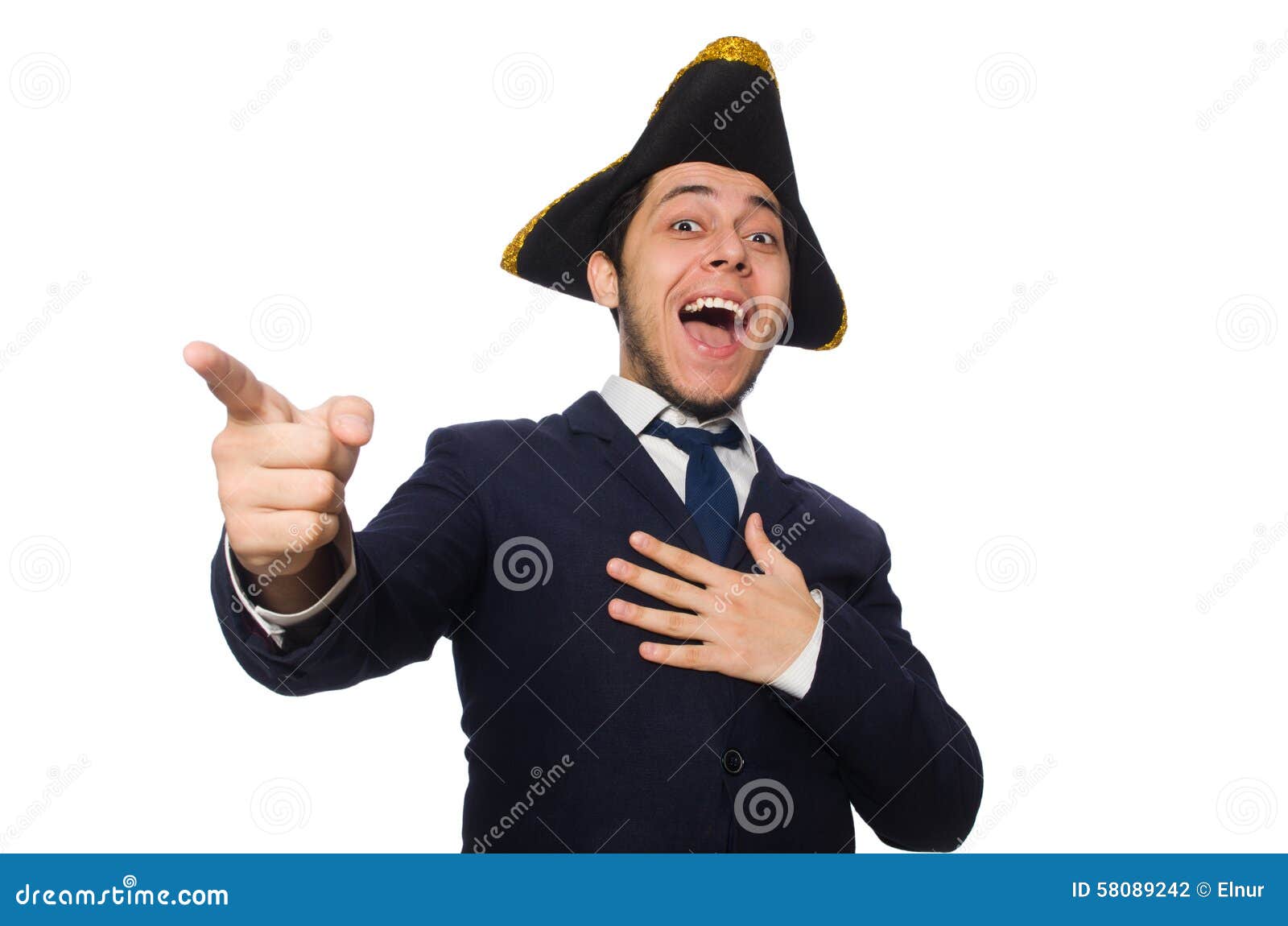 Young Captain Isolated on White Stock Photo - Image of conqueror ...