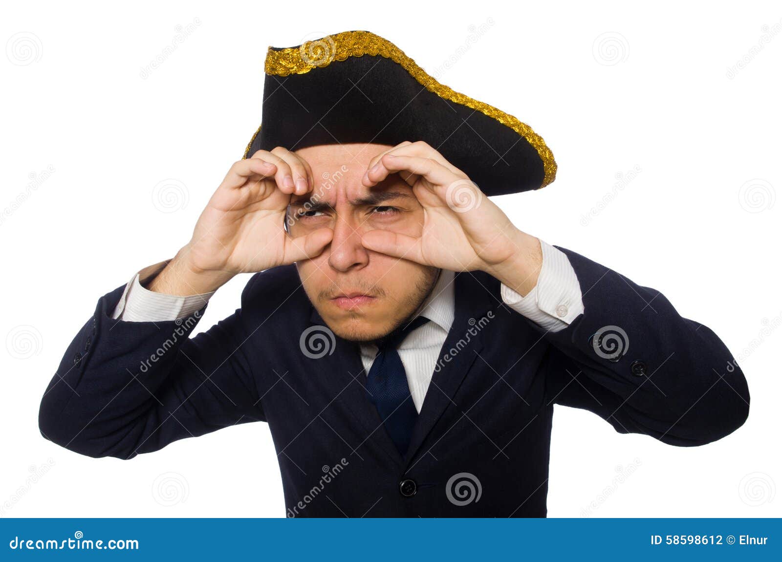 Young Captain Isolated on White Stock Photo - Image of code, bandit ...