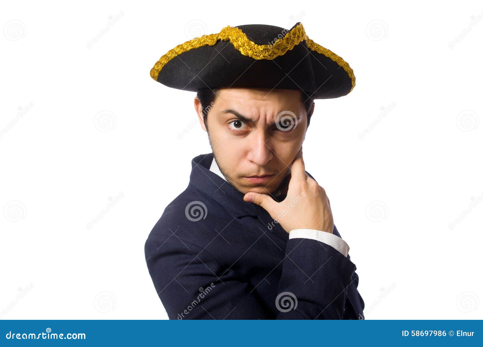 Young Captain Isolated on White Stock Photo - Image of master, captain ...