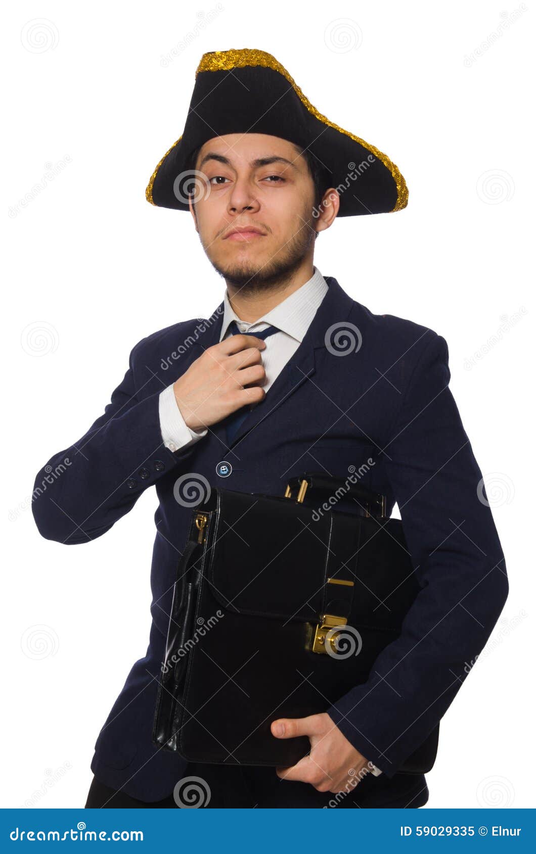 Young Captain Isolated on White Stock Image - Image of clothes, case ...
