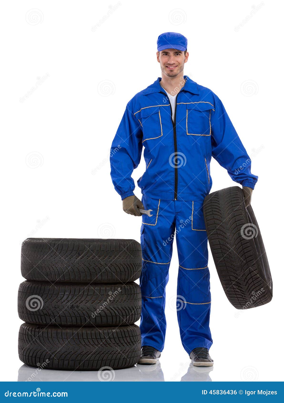 Man Holding Car Wheels White Background Stock Photos - Free & Royalty ...