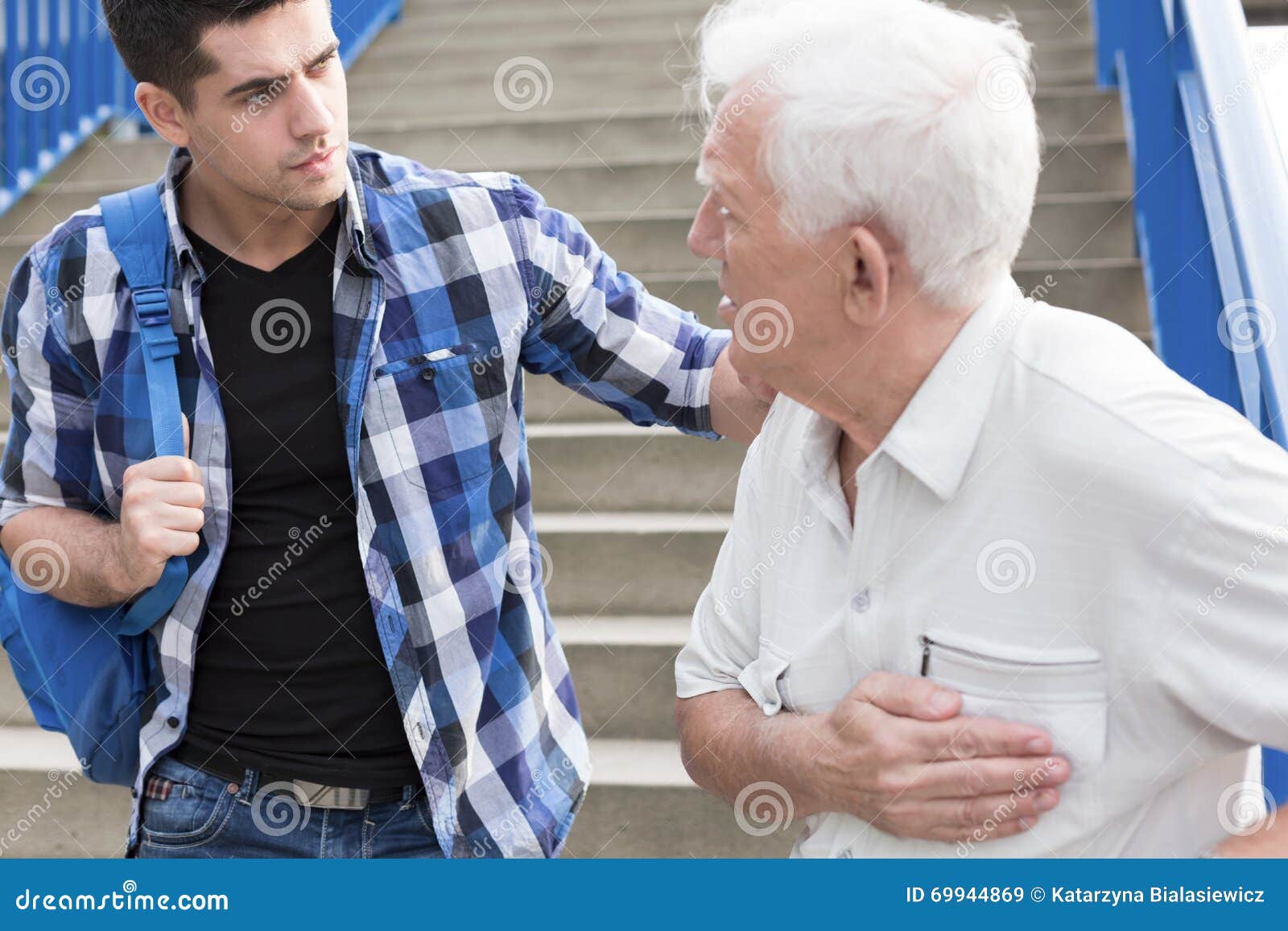 Young caring man stock image. Image of senior, hold, problem - 69944869