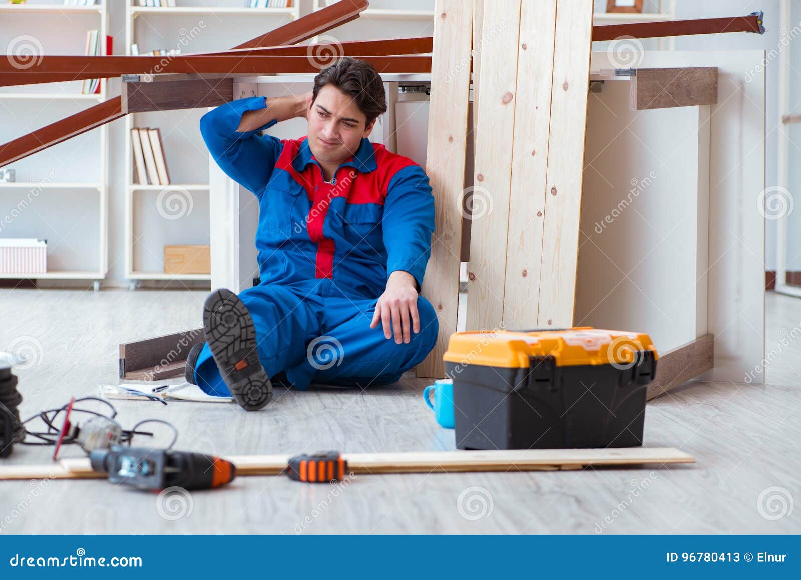 Young Carpenter with Notebook Writing Planning at Construction R Stock ...