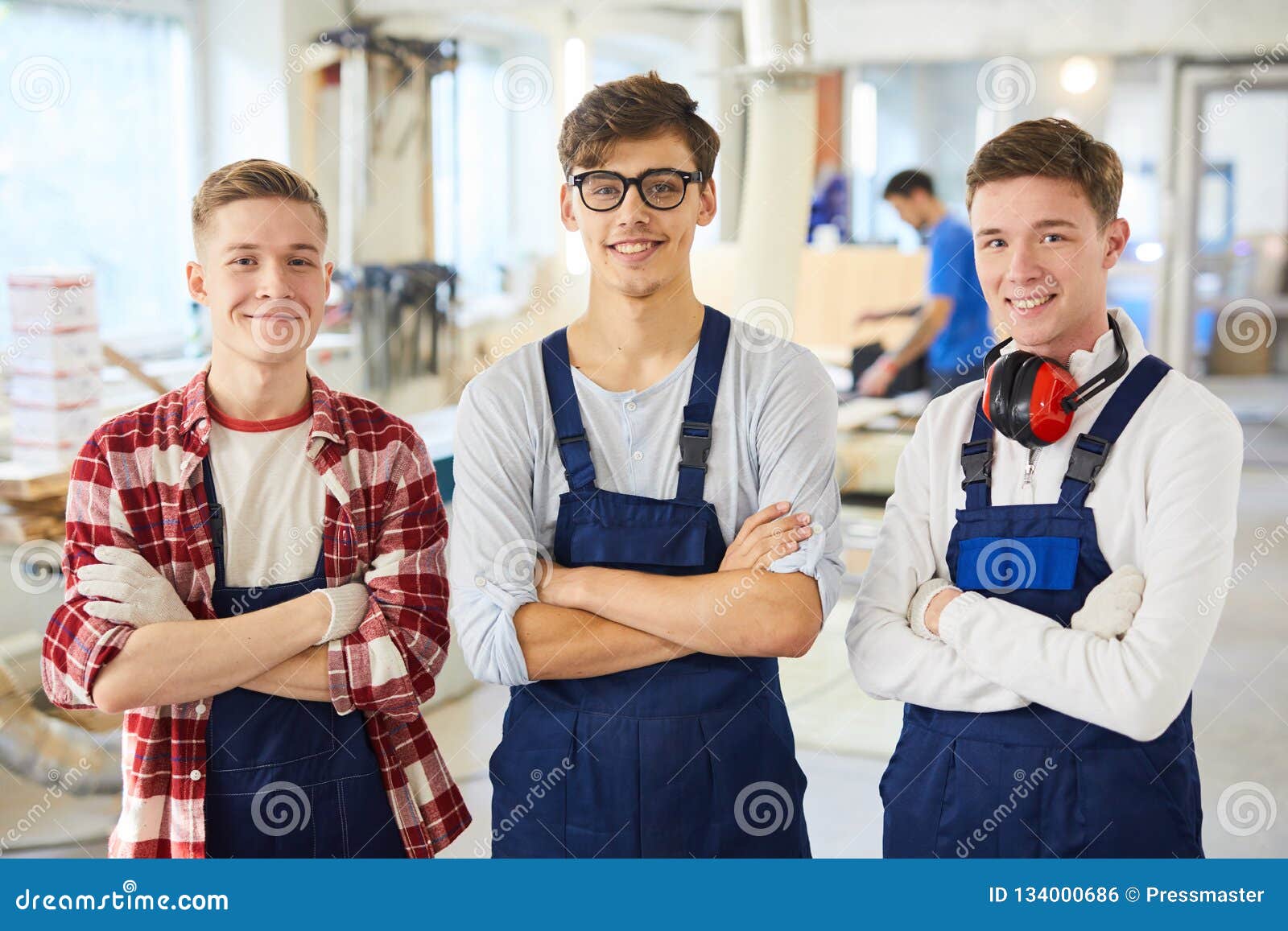 Young Carpenter Students in Workshop Stock Photo - Image of coworker ...