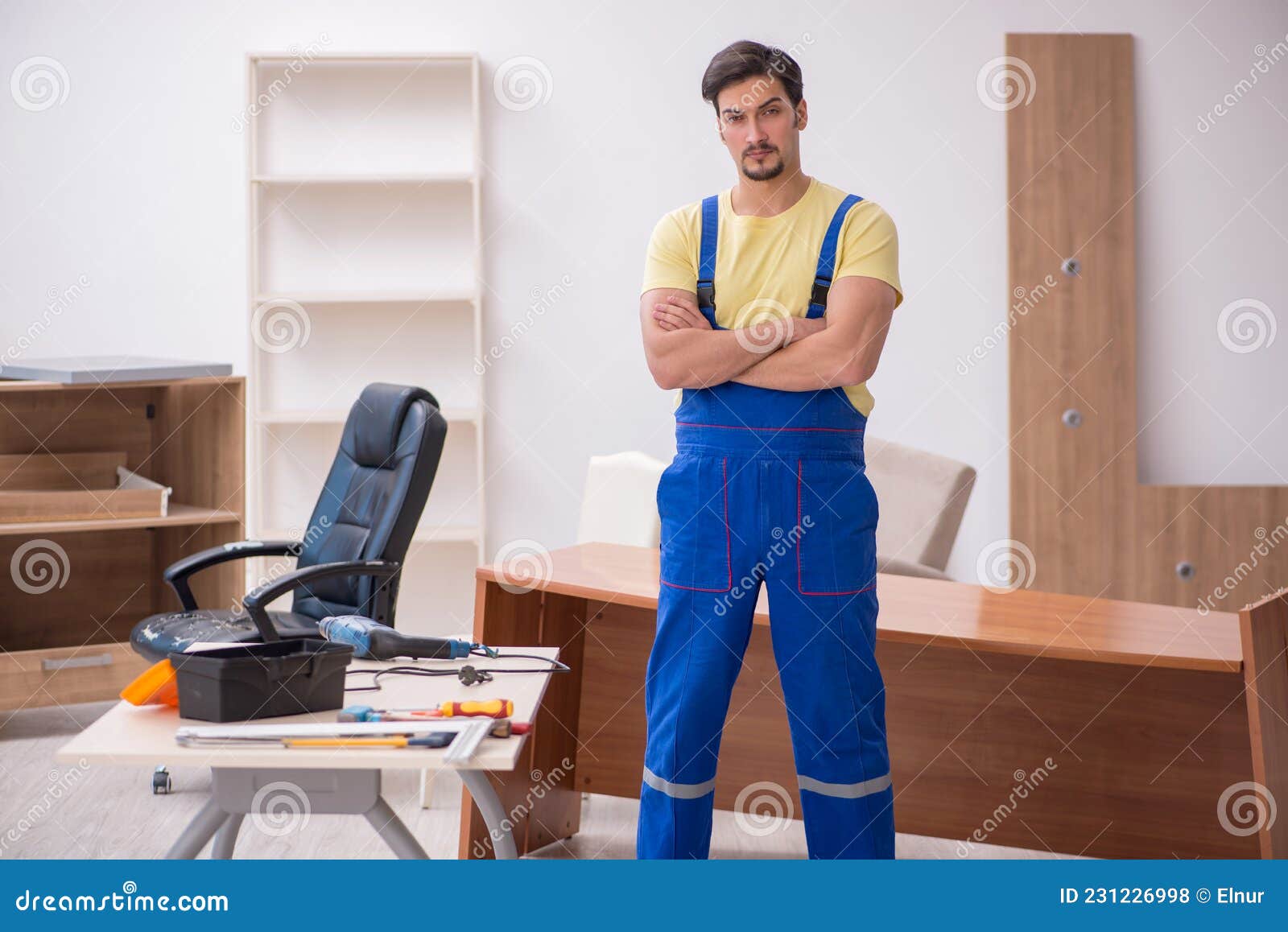 Young Male Carpenter Working in the Office Stock Photo - Image of ...