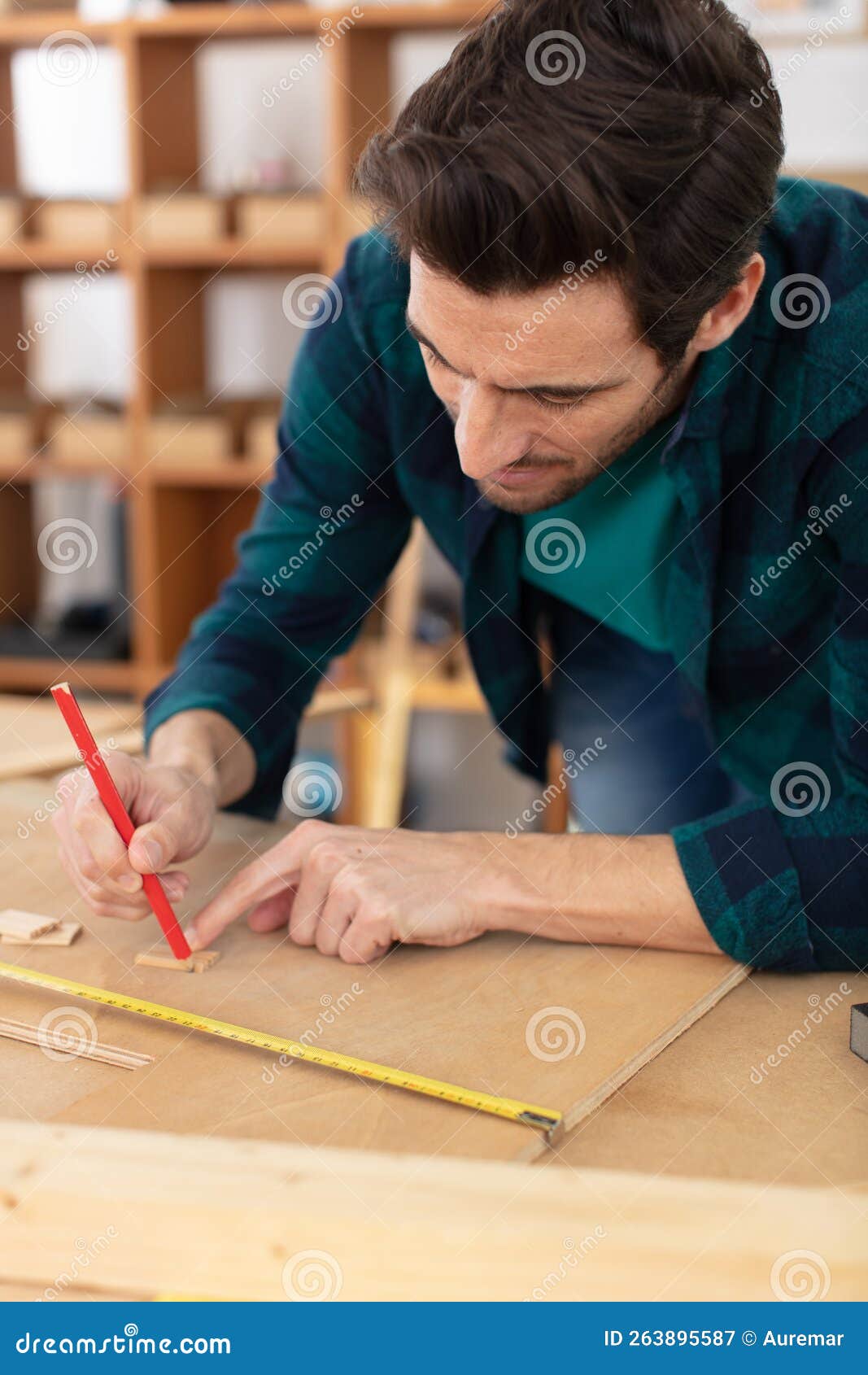Young Carpenter Writing Something on Plan Stock Image - Image of plan, carpentry: 263895587