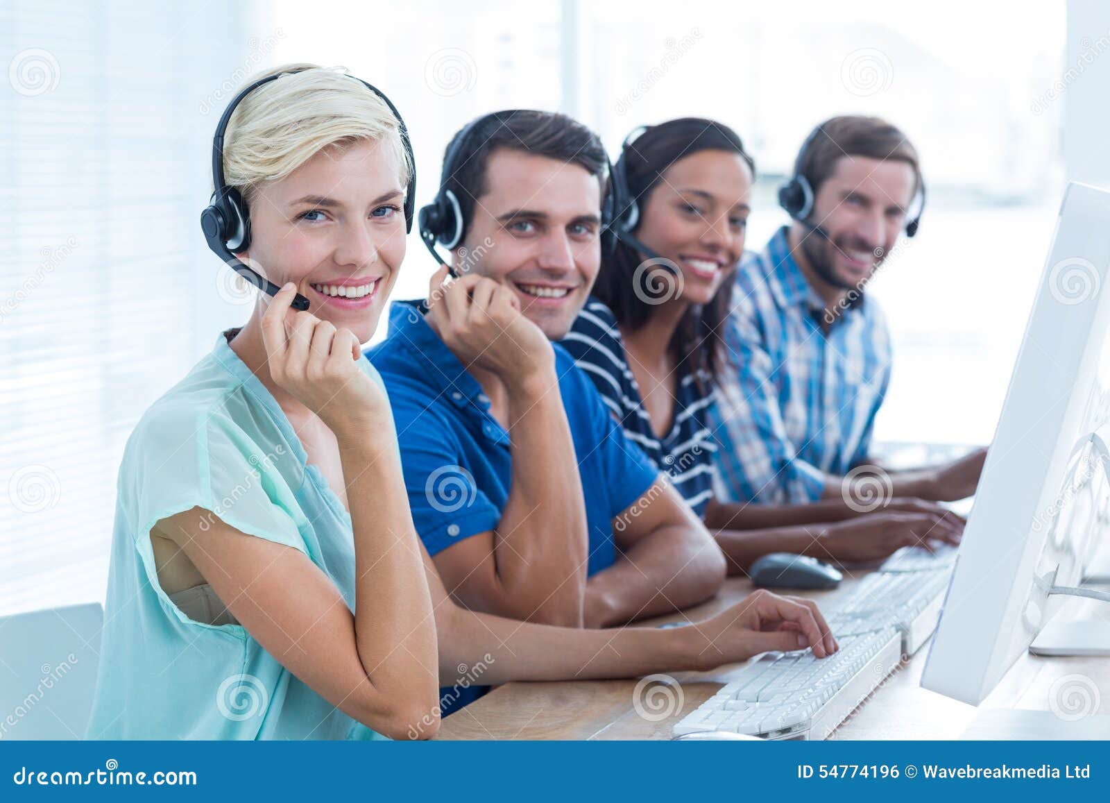 Young Casual Call Centre Workers in the Office Stock Photo - Image of ...