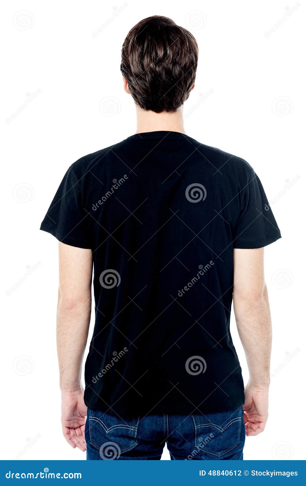 Young casual man back view stock photo. Image of pose - 48840612