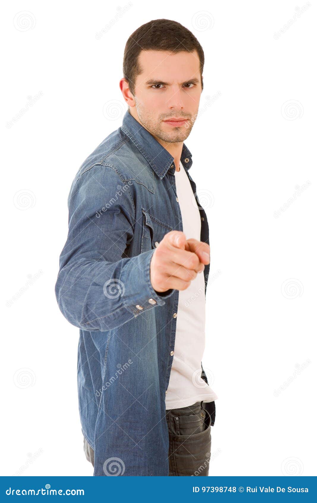 Pointing stock photo. Image of adult, people, isolated - 97398748