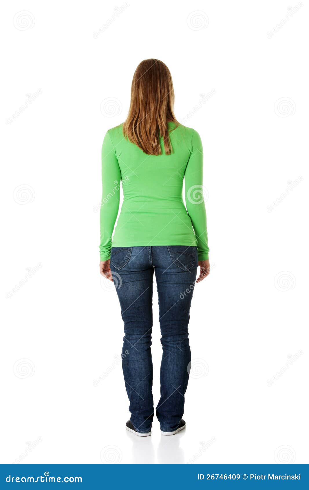 Young Casual Woman from Behind Stock Image - Image of lady, back: 26746409