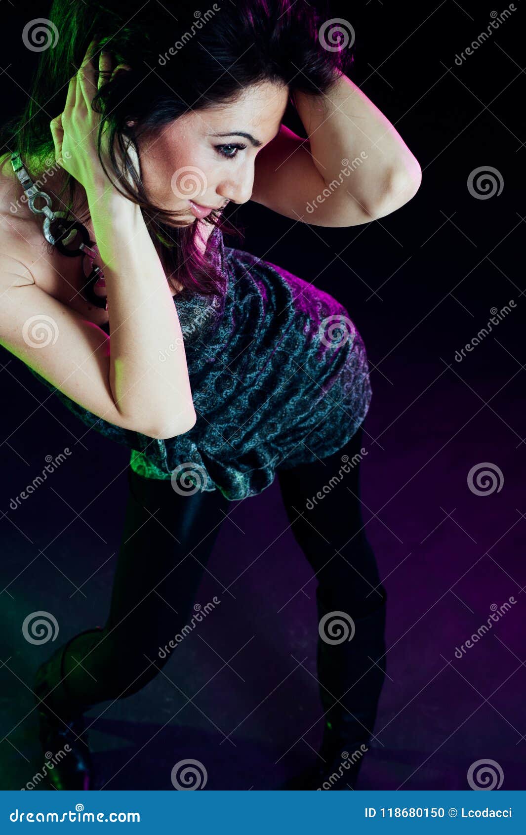 Young brunette dancing stock photo. Image of dance, dancing - 118680150