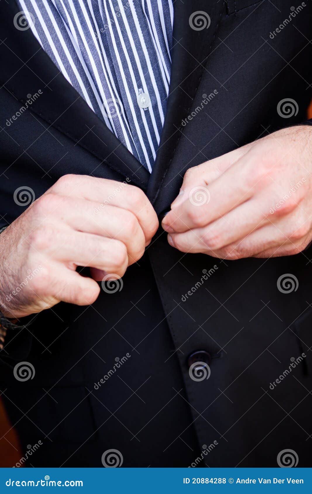 Young Caucasian Male Buttoning His Suit Jacket Stock Photo - Image of ...