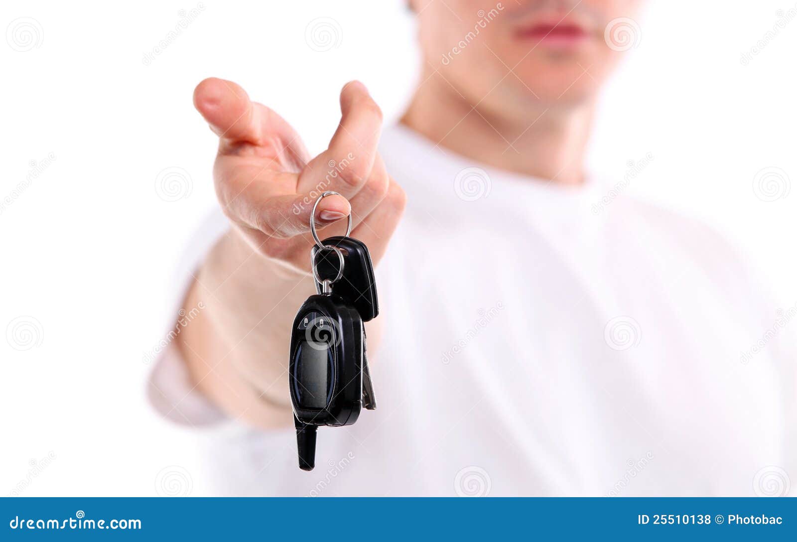 Young Caucasian Man Holding Car Key Stock Photo - Image of help ...