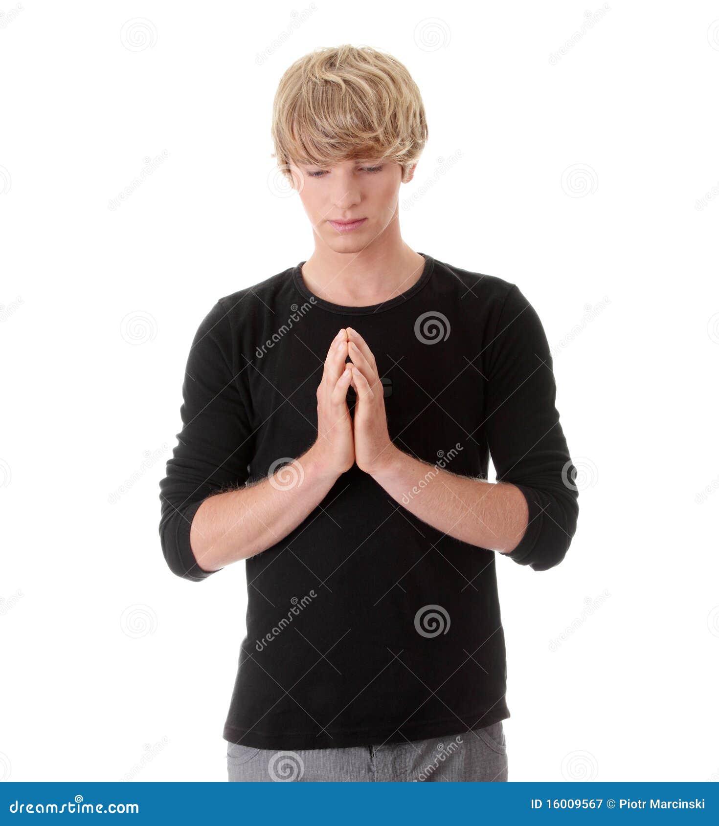 Young Caucasian Man Praying Stock Image - Image of adult, religion ...