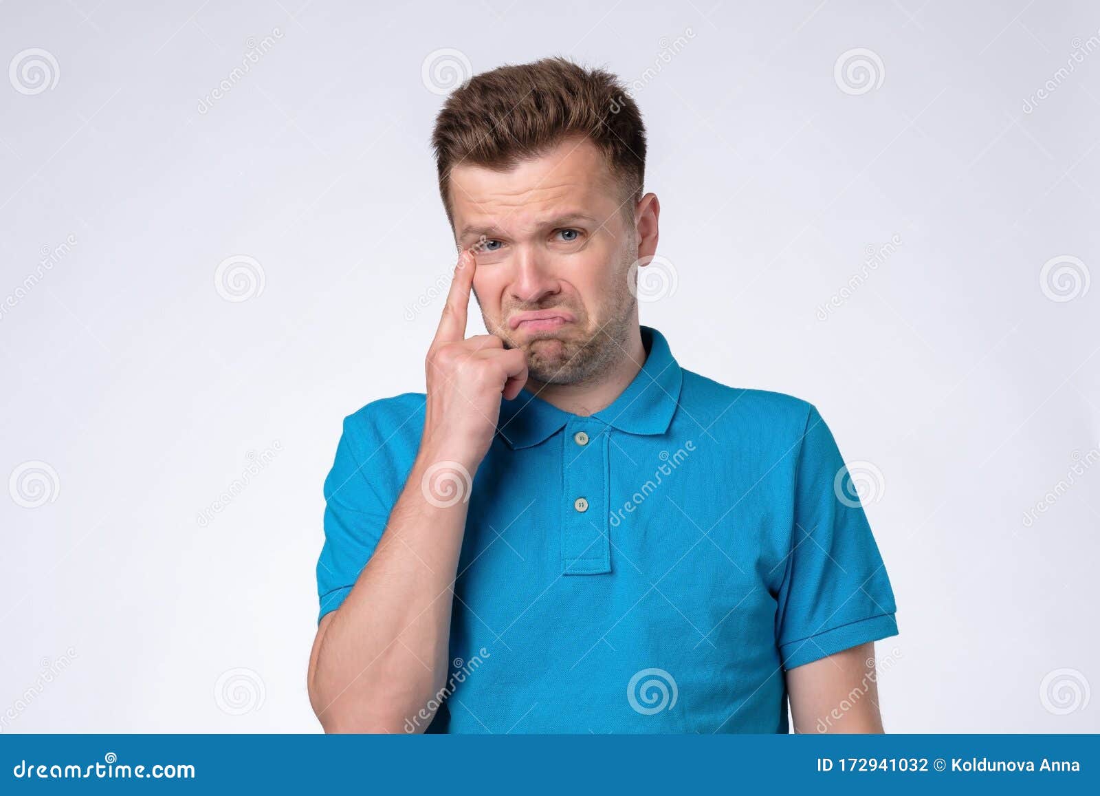 Young Caucasian Man with Sad Expression is about To Cry. Stock Photo ...