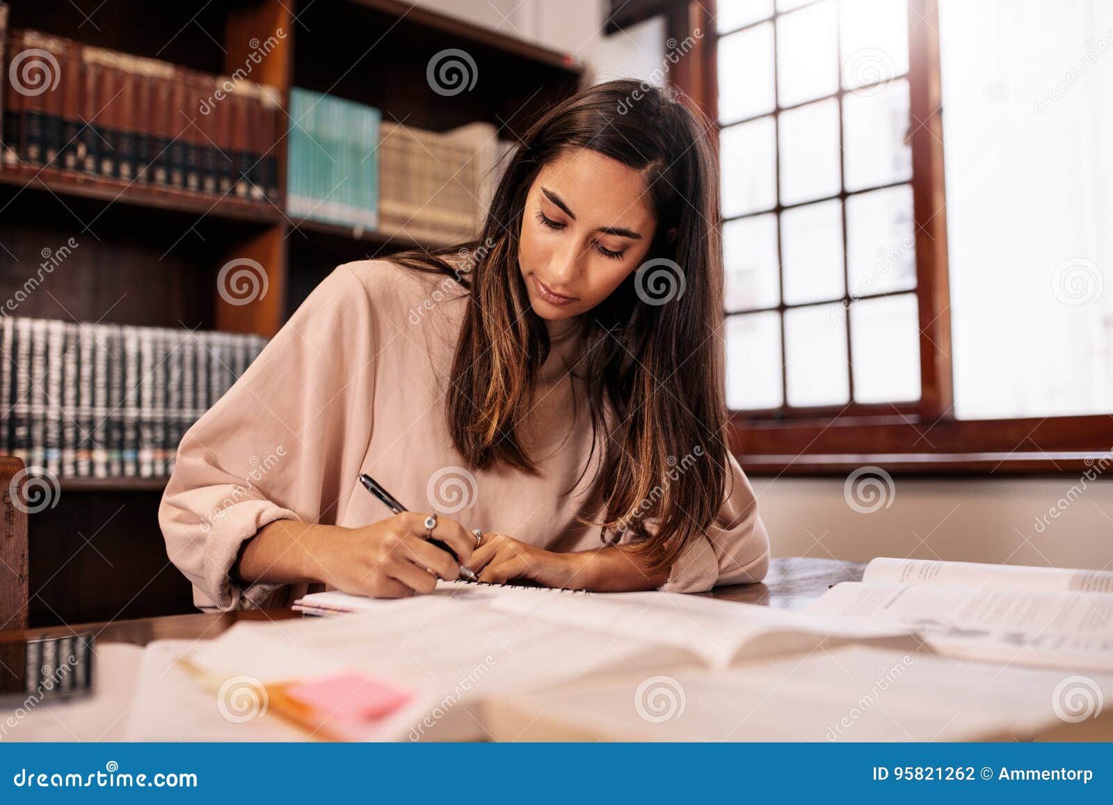 Young Caucasian Student Making Notes Stock Photo - Image of education ...