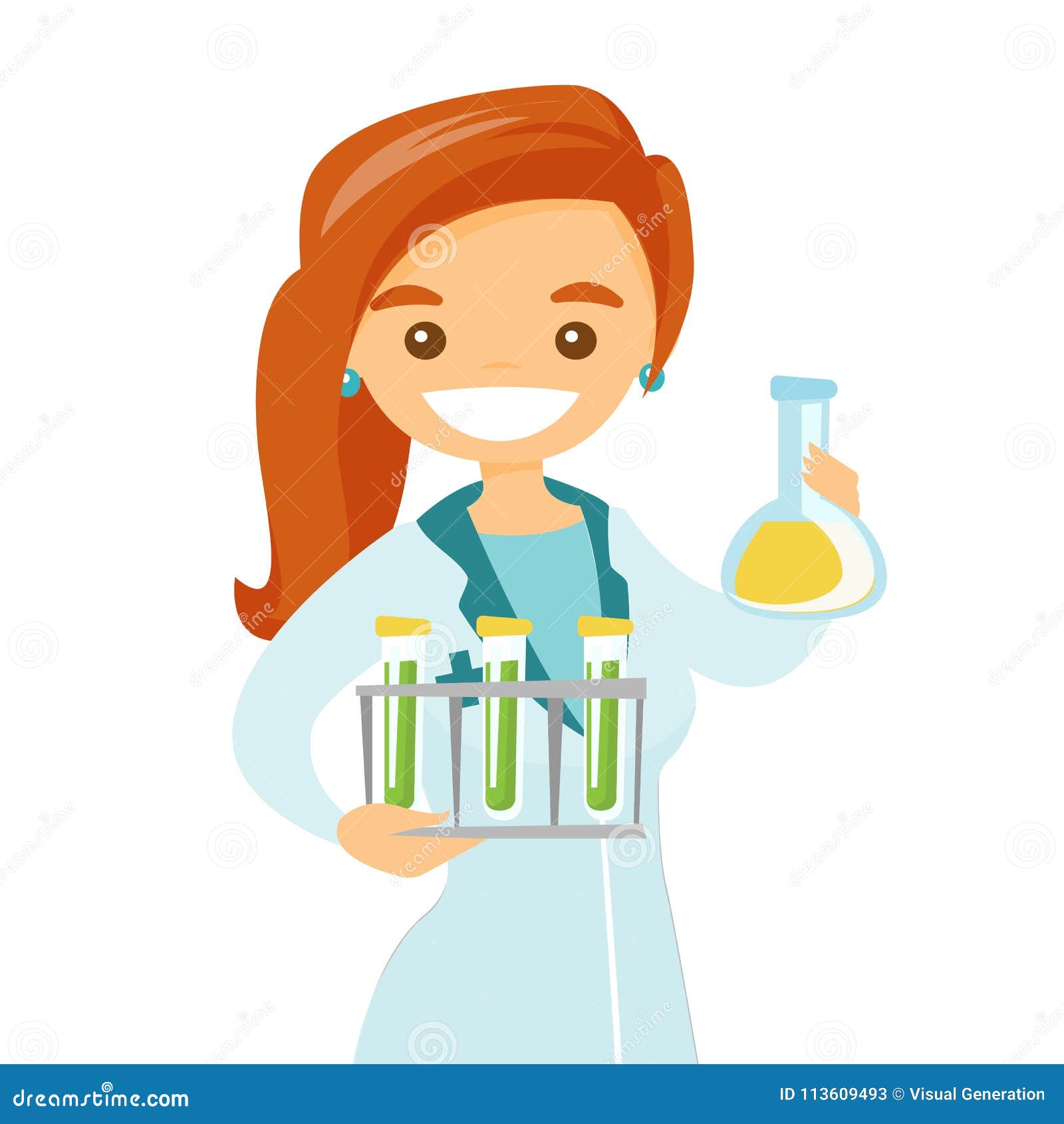 Young Caucasian White Laboratory Assistant at Work Stock Vector ...