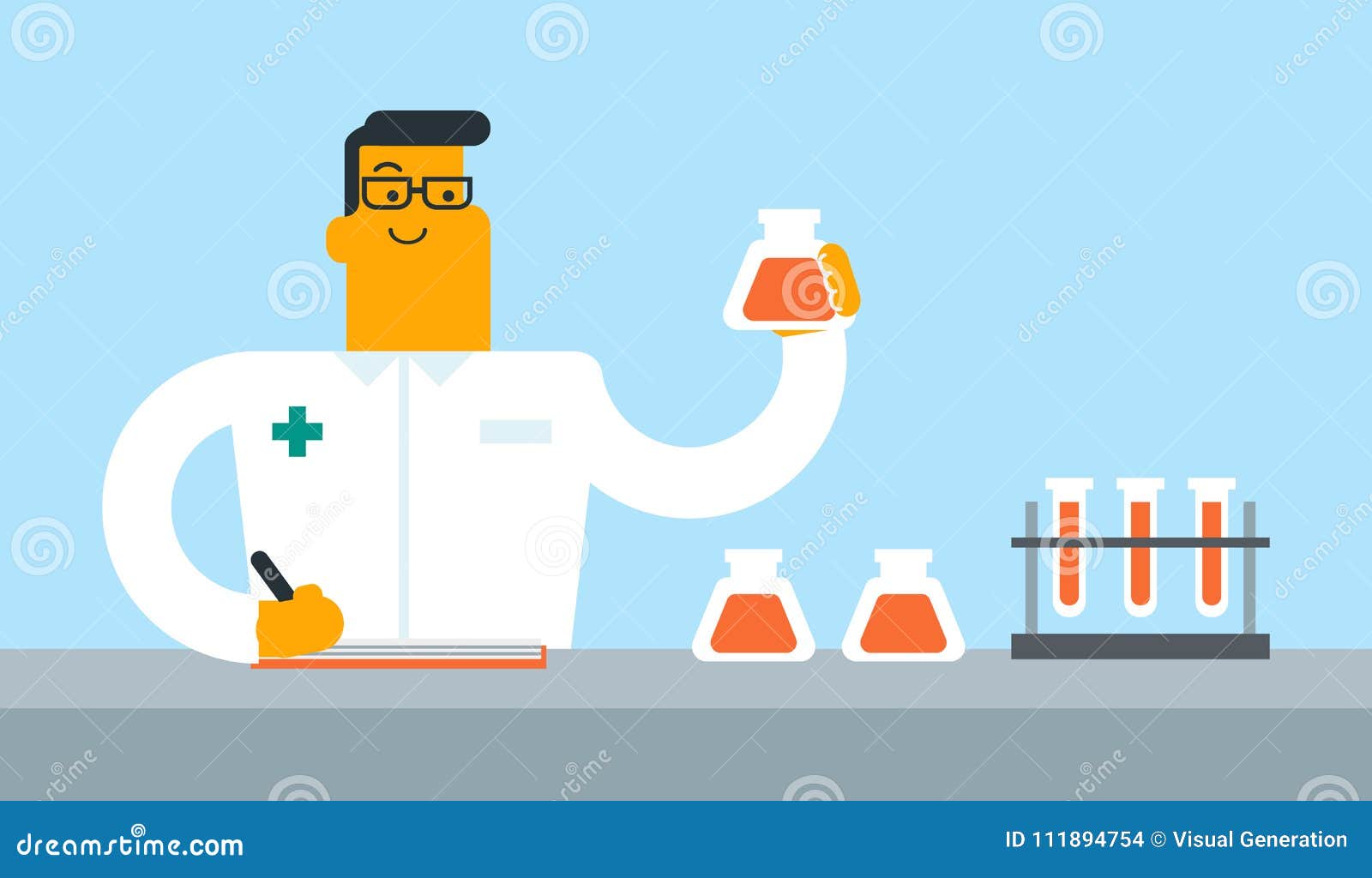Young Caucasian White Laboratory Assistant at Work Stock Vector ...