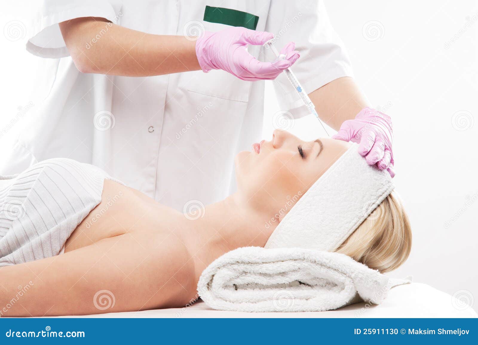 A Young Caucasian Woman on a Botox Procedure Stock Photo - Image of ...
