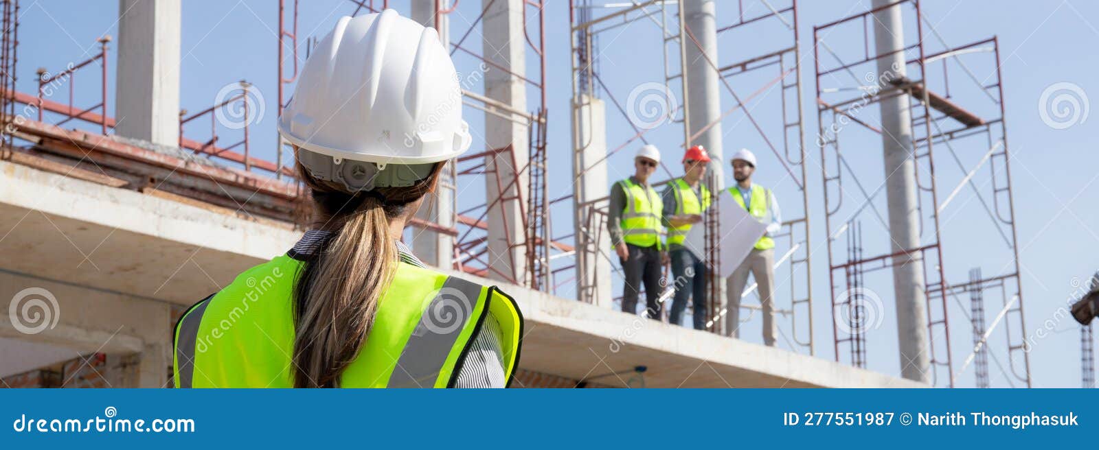 Young Caucasian Woman Engineer Command and Control Labor or Coworker ...