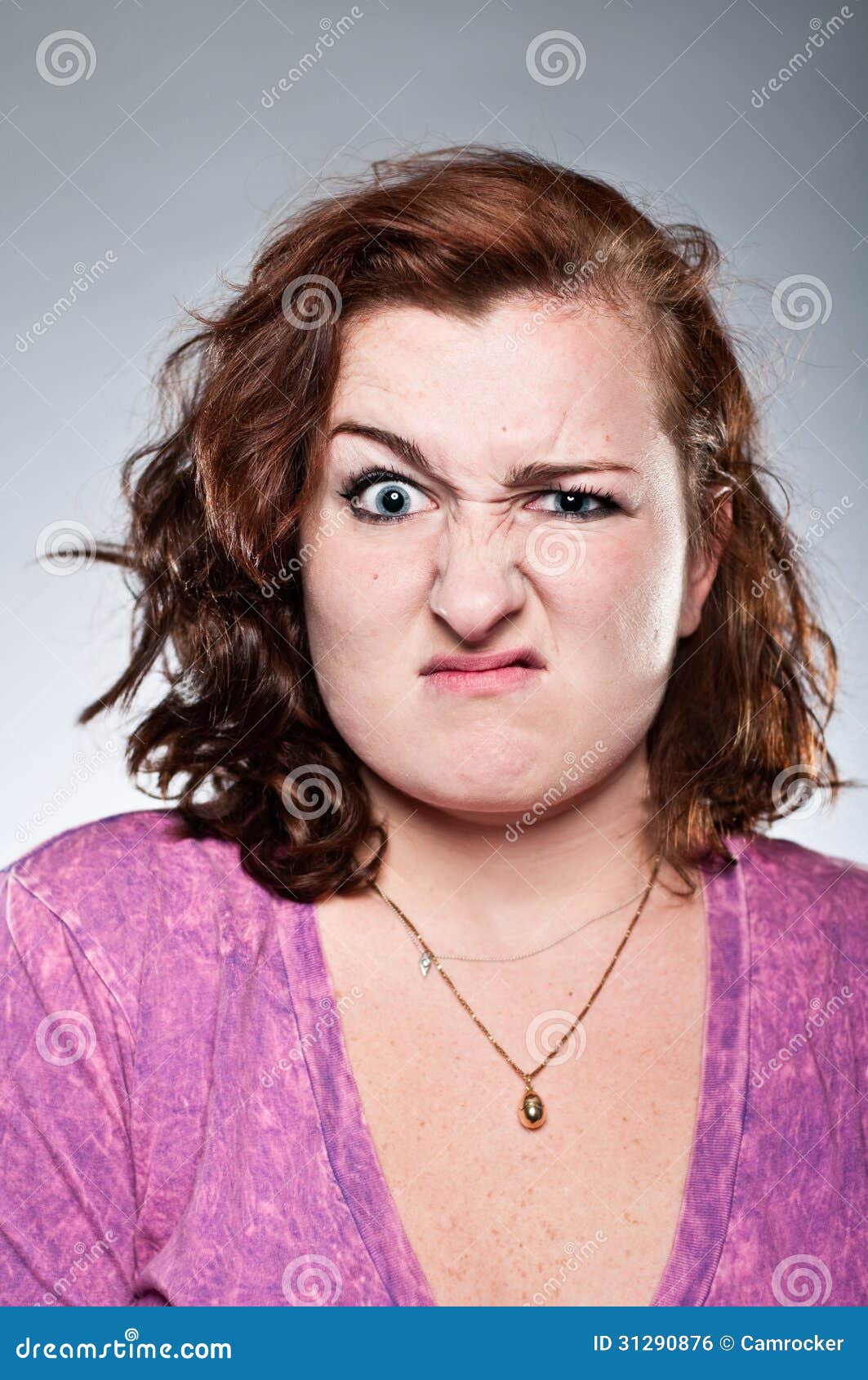 Young Caucasian Woman Grimacing Portrait Stock Photo - Image of people ...
