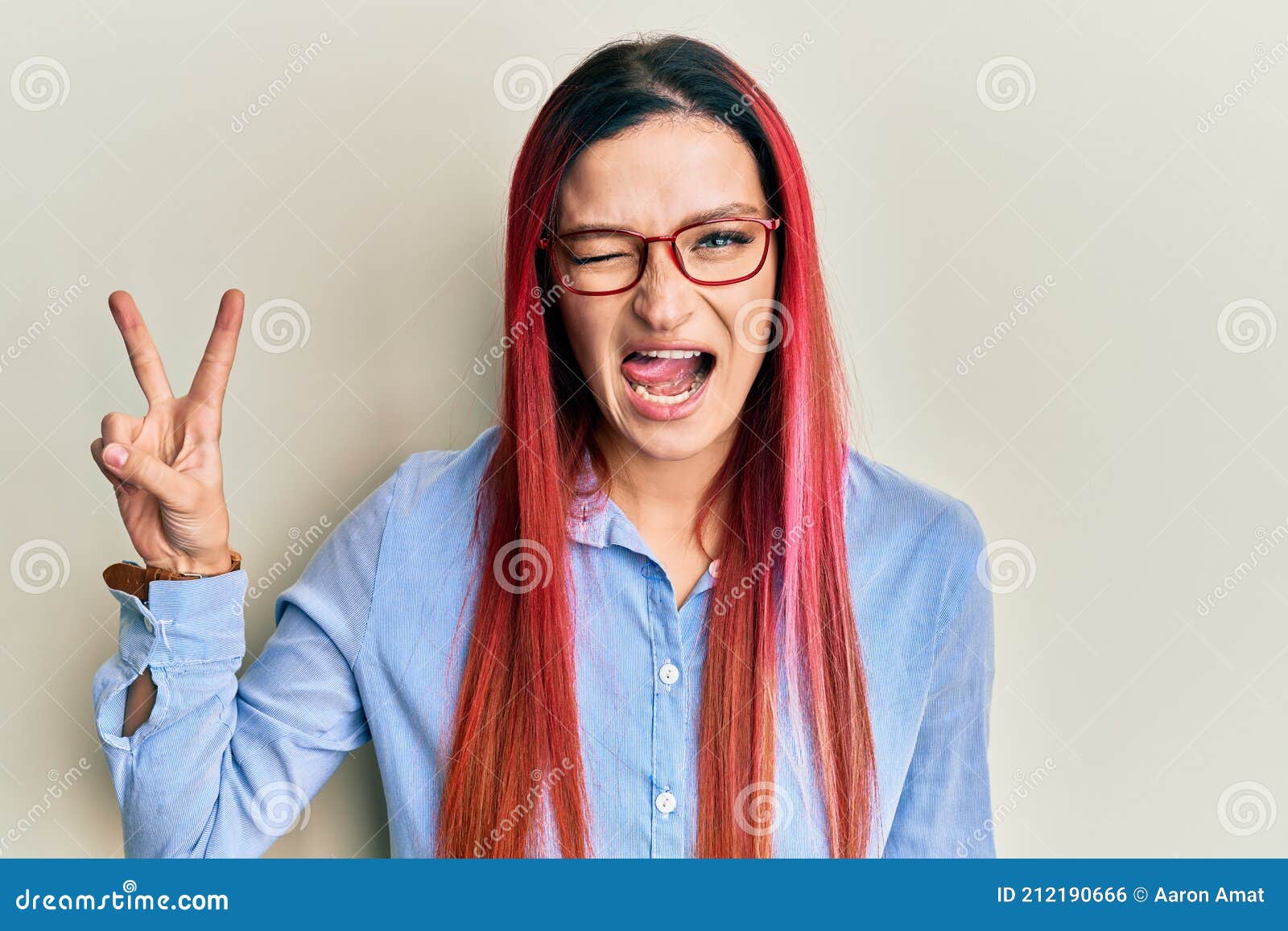 Young Caucasian Woman Wearing Casual Clothes And Glasses Smiling With