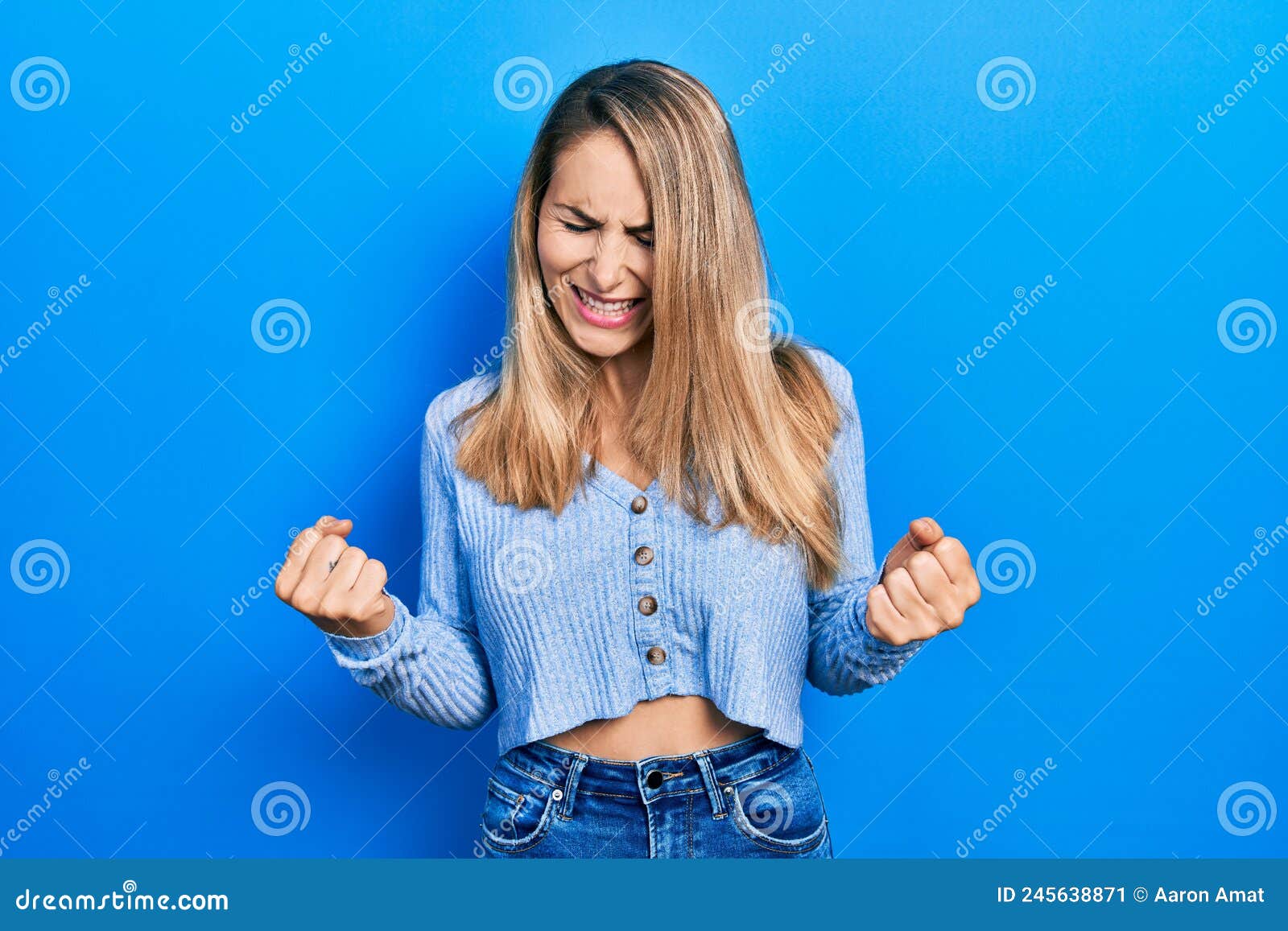 Young Caucasian Woman Wearing Casual Clothes Very Happy And Excited