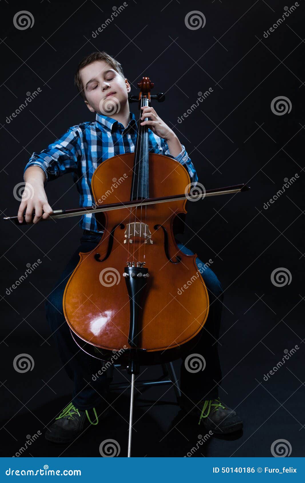 Young Cellist Playing Classical Music on Cello Stock Photo - Image of ...