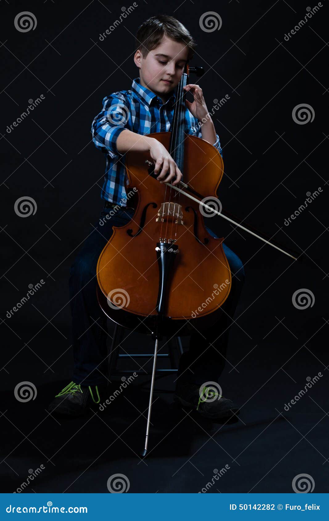 Young Cellist Playing Classical Music on Cello Stock Photo - Image of ...