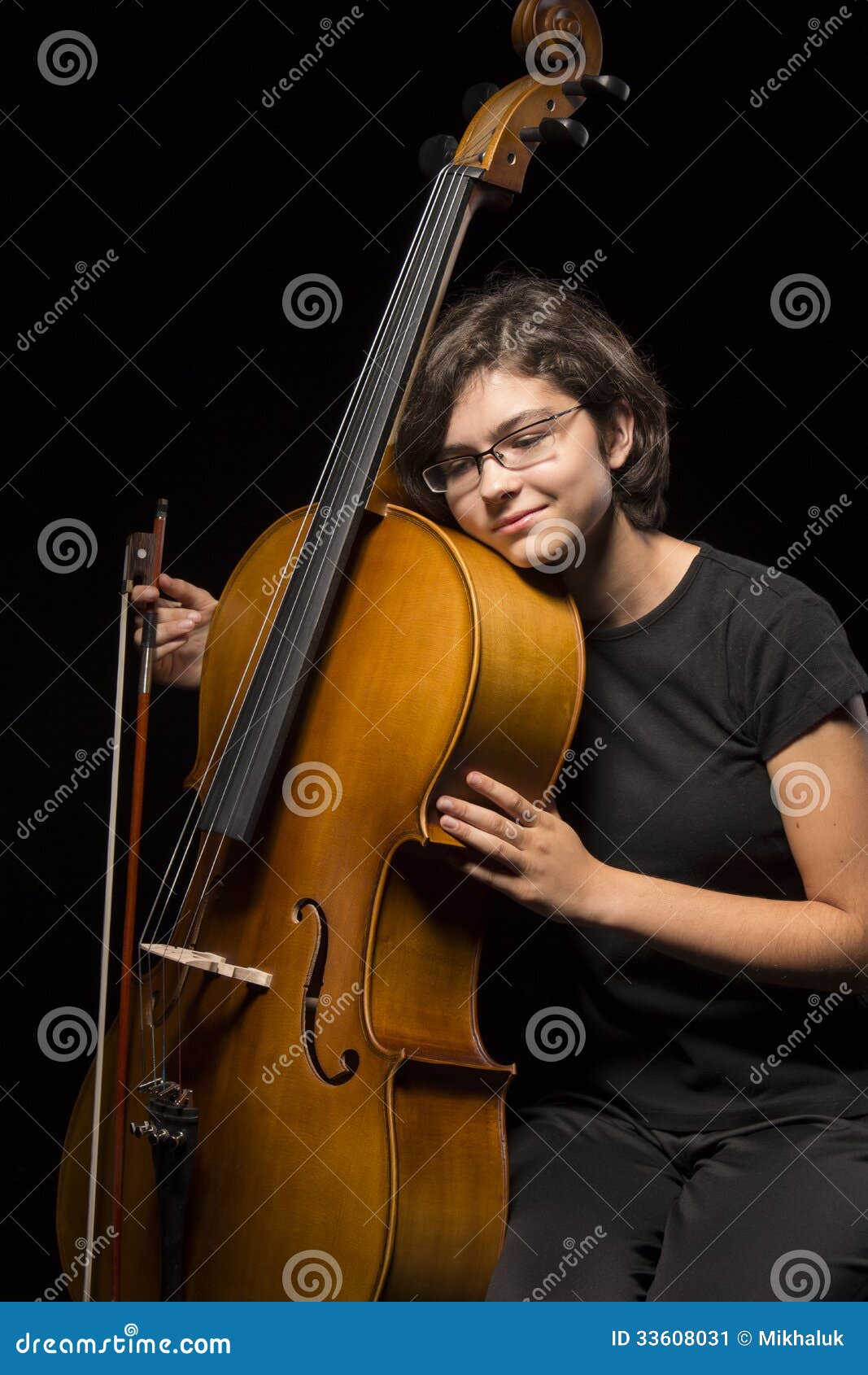 Young cellist rests stock image. Image of musician, harmony - 33608031