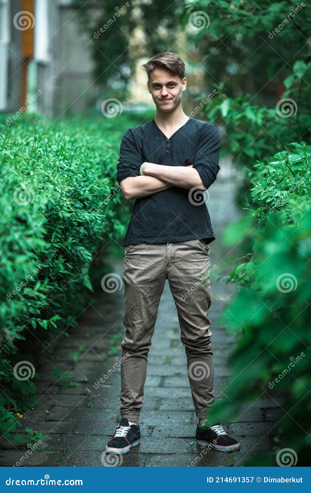 Young Charming Guy Standing in the Street. Stock Image - Image of ...