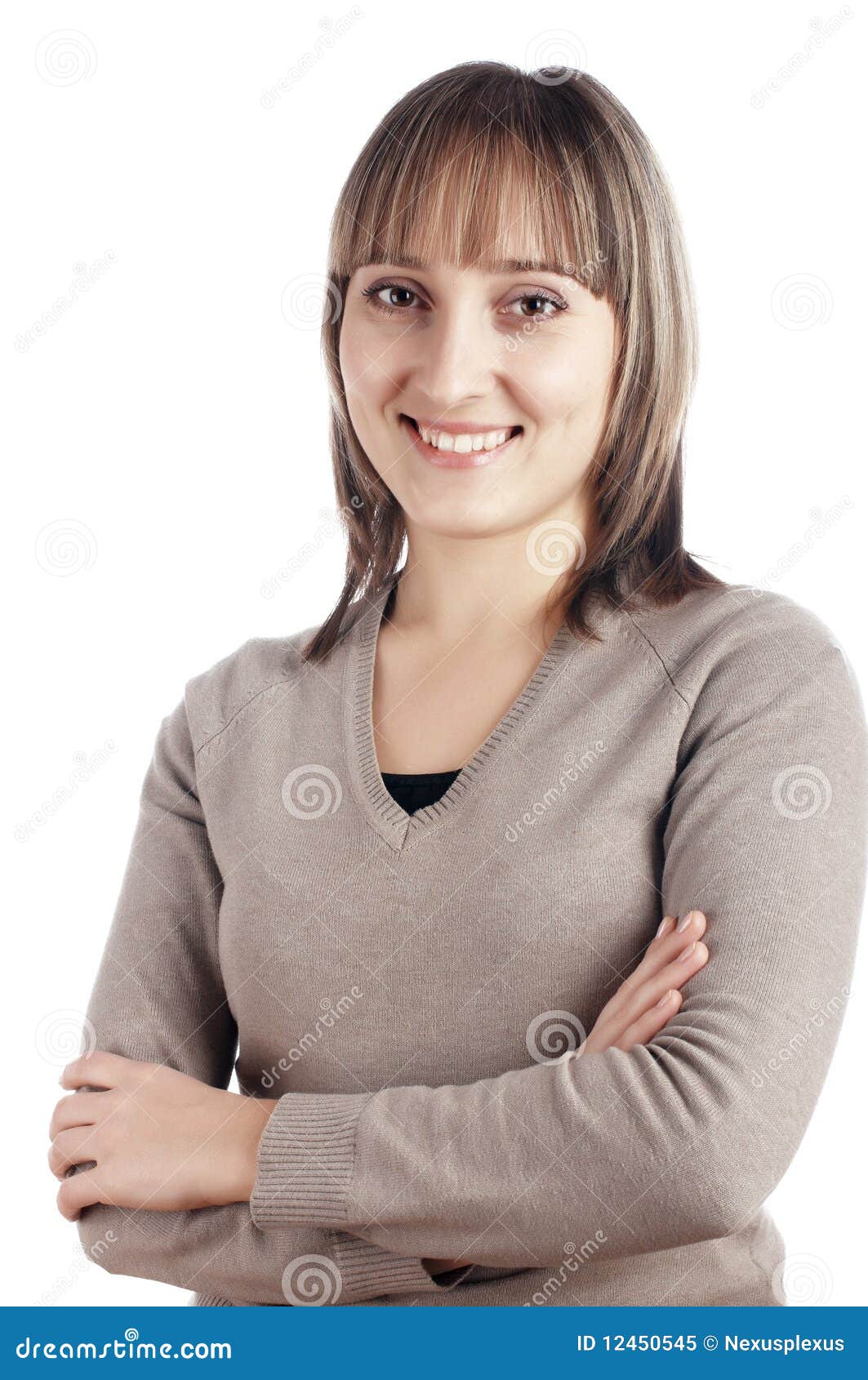 The Young Charming Smiling Girl Stock Image - Image of close, female ...