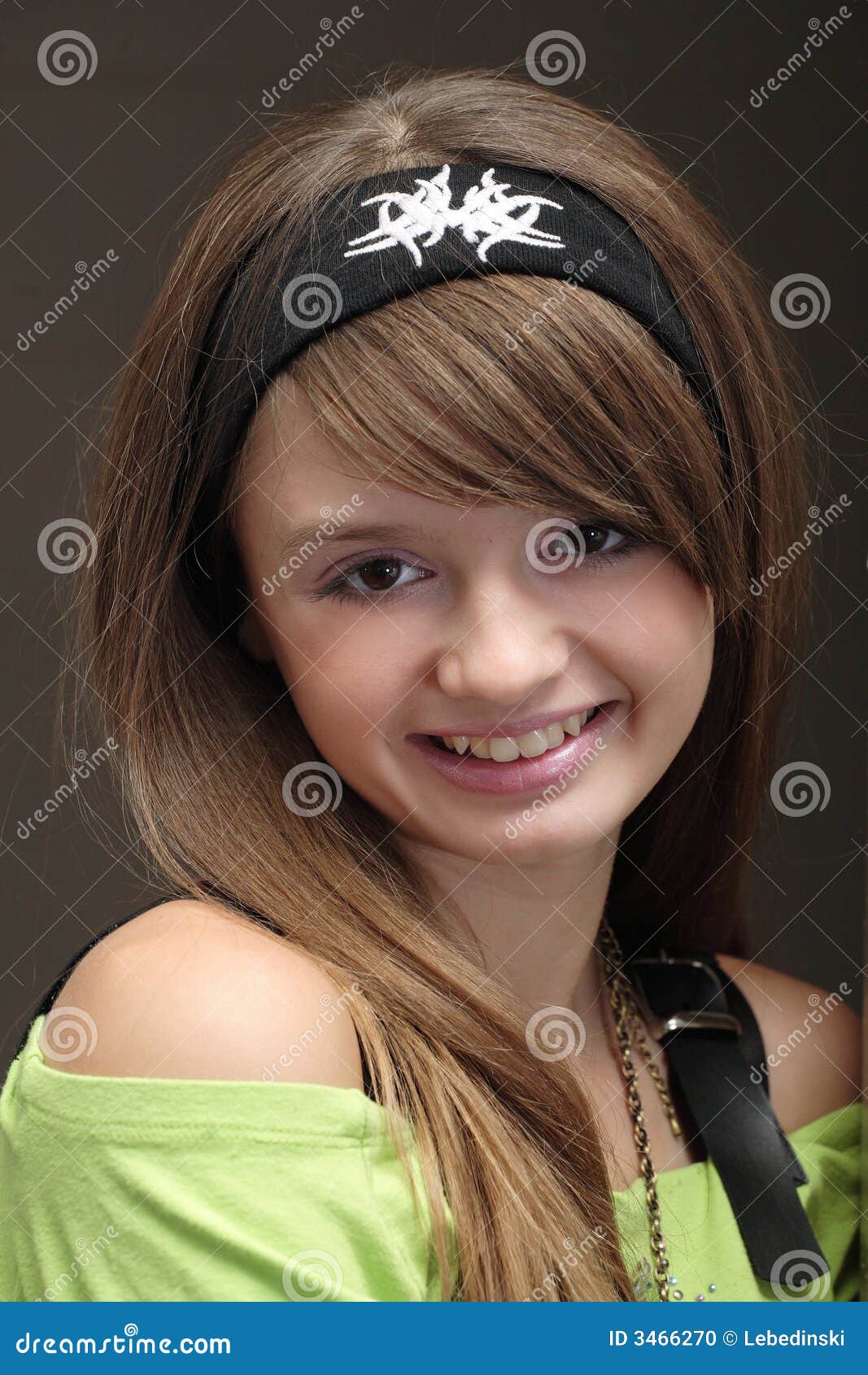 Young cheerful girl stock photo. Image of shoulder, studio - 3466270