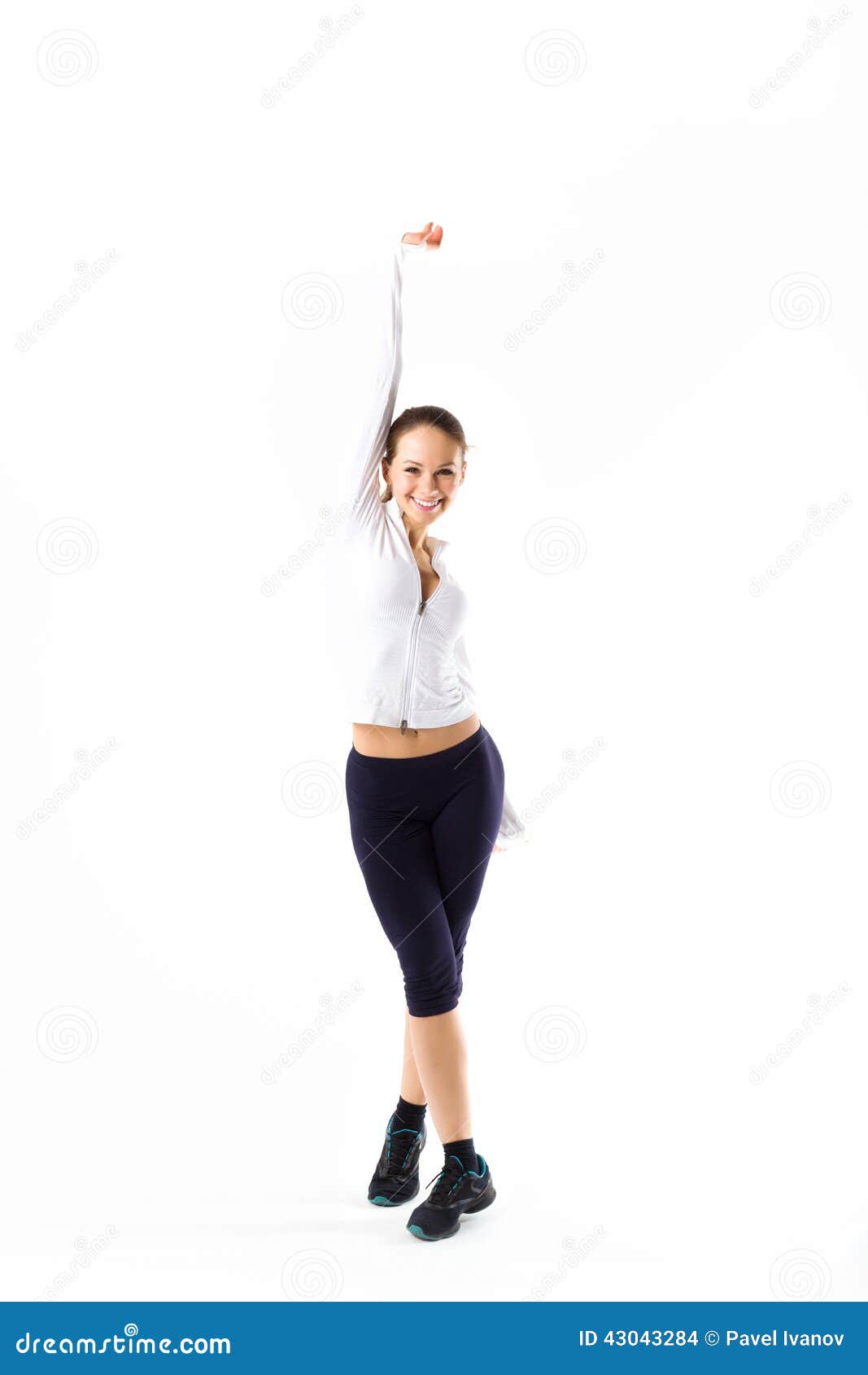 Young Cheerful Girl in a Dancing Pose Stock Photo - Image of people ...