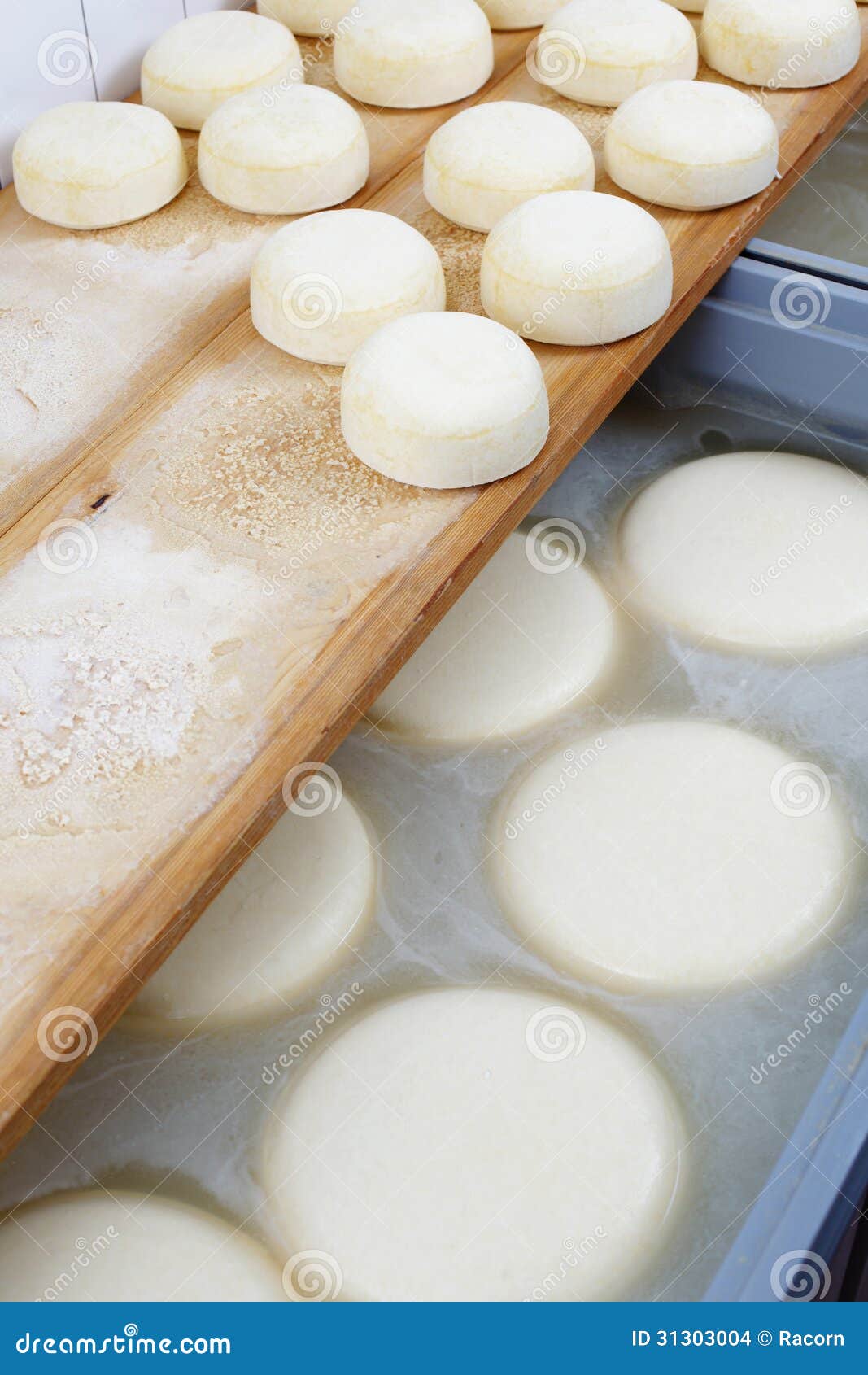 Young Cheeses in the Salt Water Bath Stock Photo - Image of fresh ...