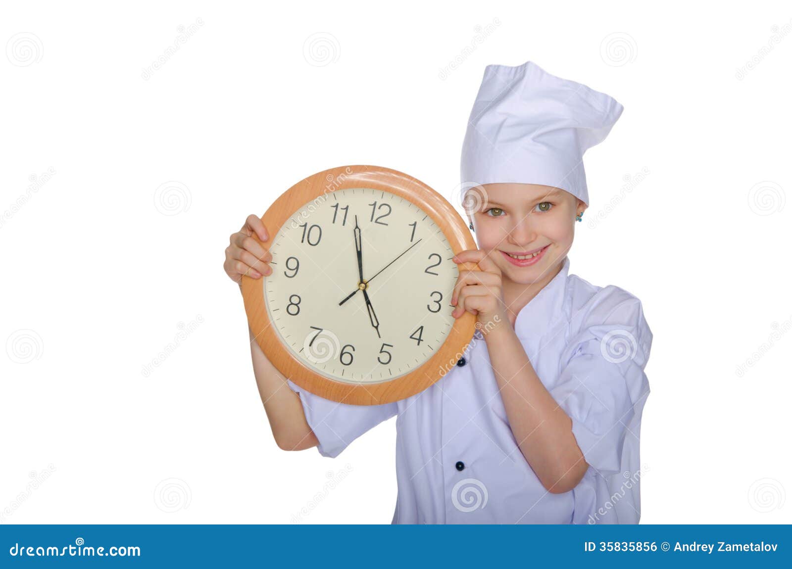 Young chef with clock stock photo. Image of pleasure - 35835856