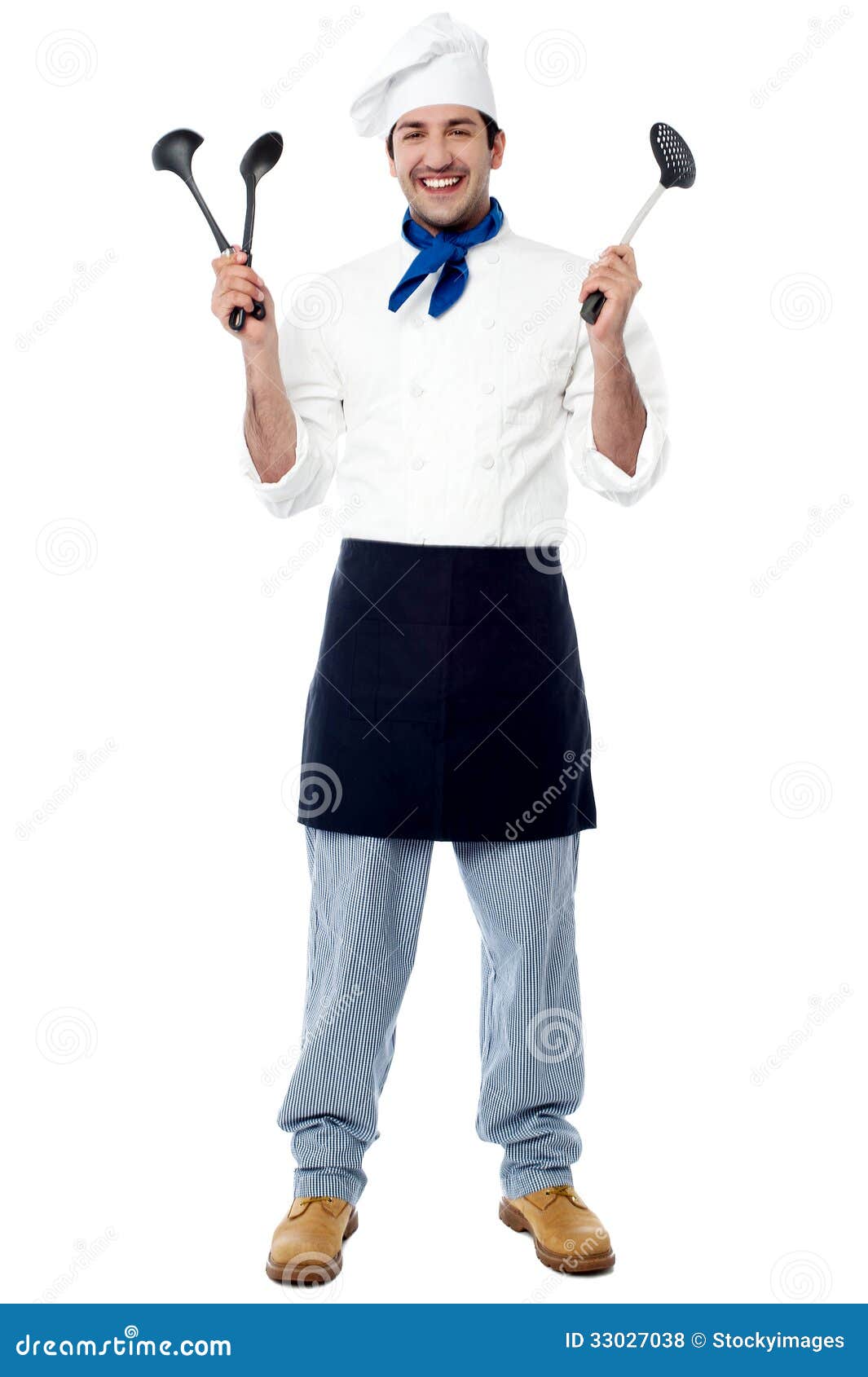 Young Chef Holding Kitchen Utensils Stock Photo - Image of elegant ...