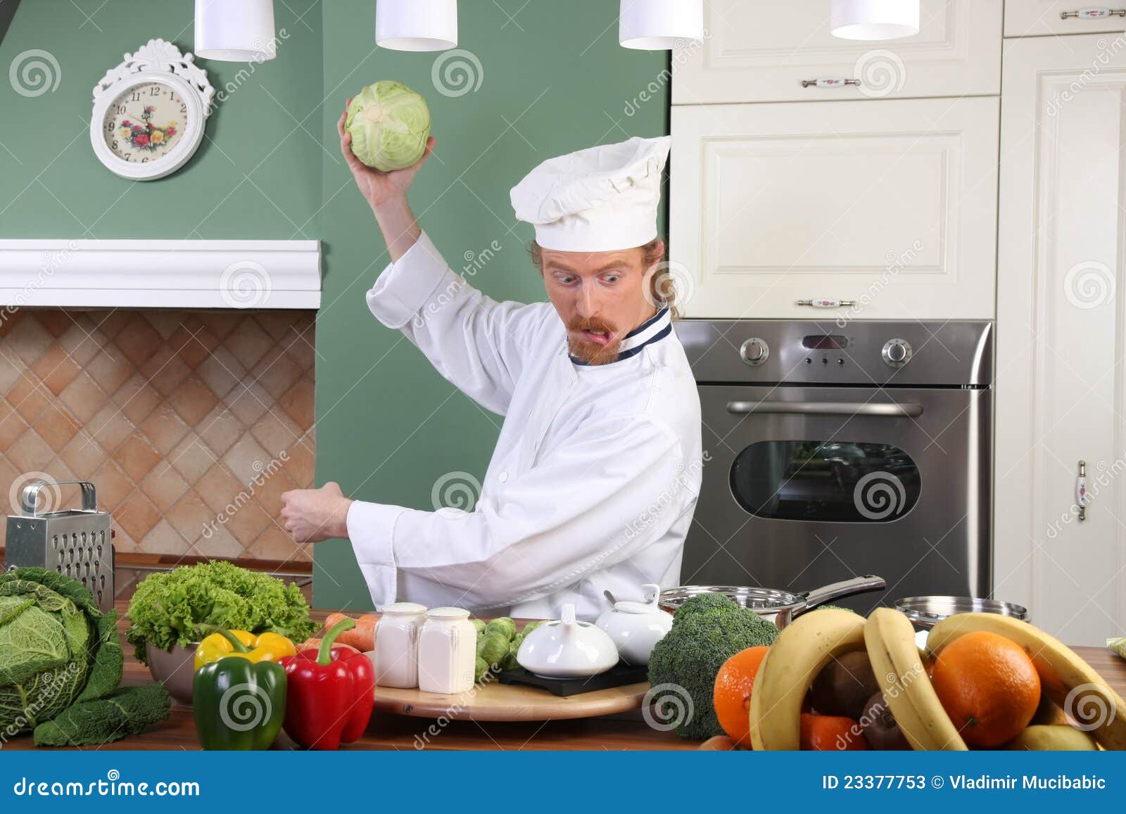 Young Chef Preparing Lunch in Kitchen Stock Image - Image of lifestyle ...